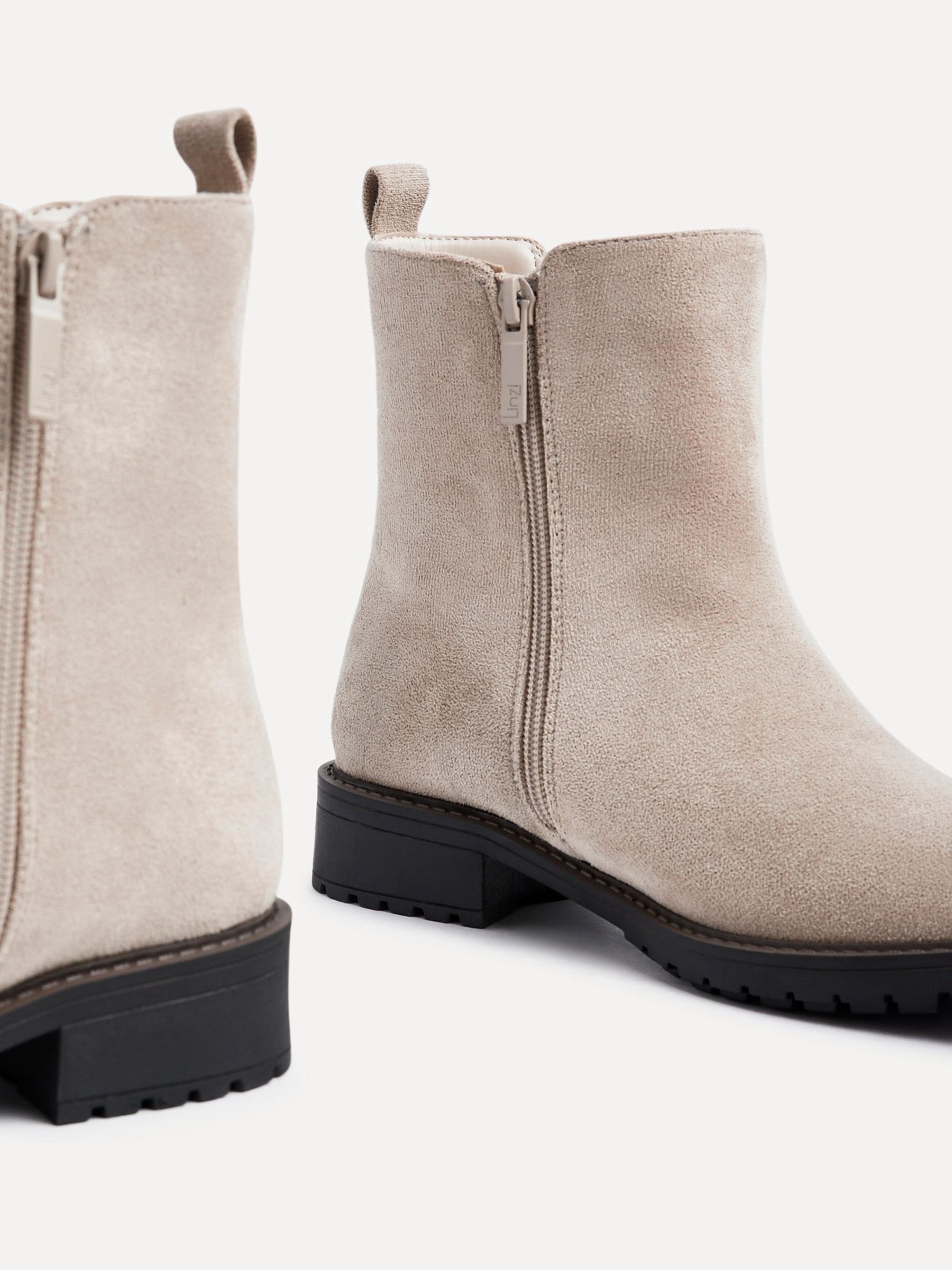Buy Linzi Nude Holland Wide Fit Faux Suede Chelsea Boots With Stretch ...
