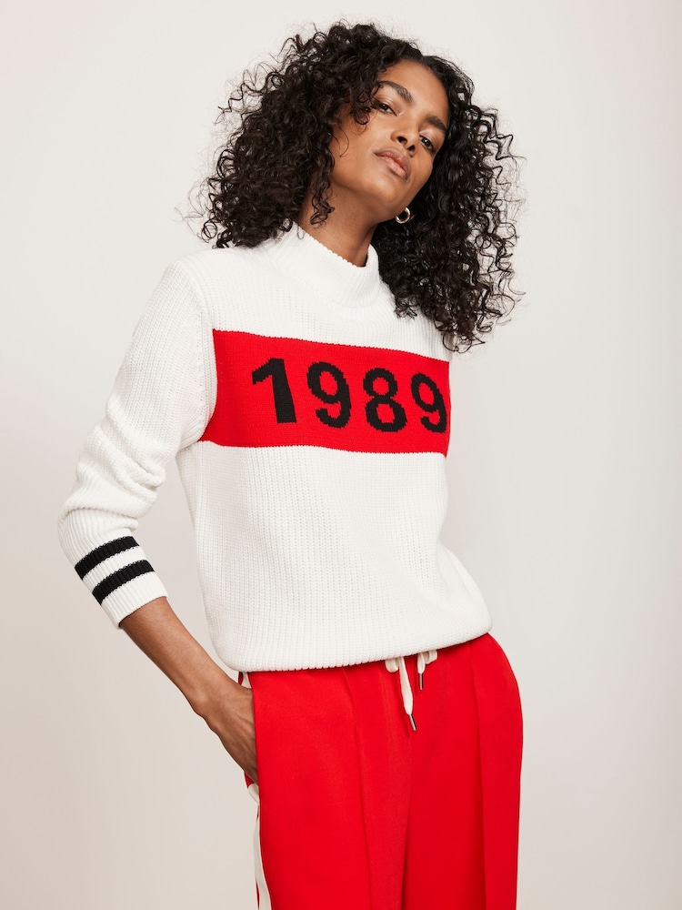 Buy Mint Velvet White Cotton Graphic Jumper from the Next UK online shop