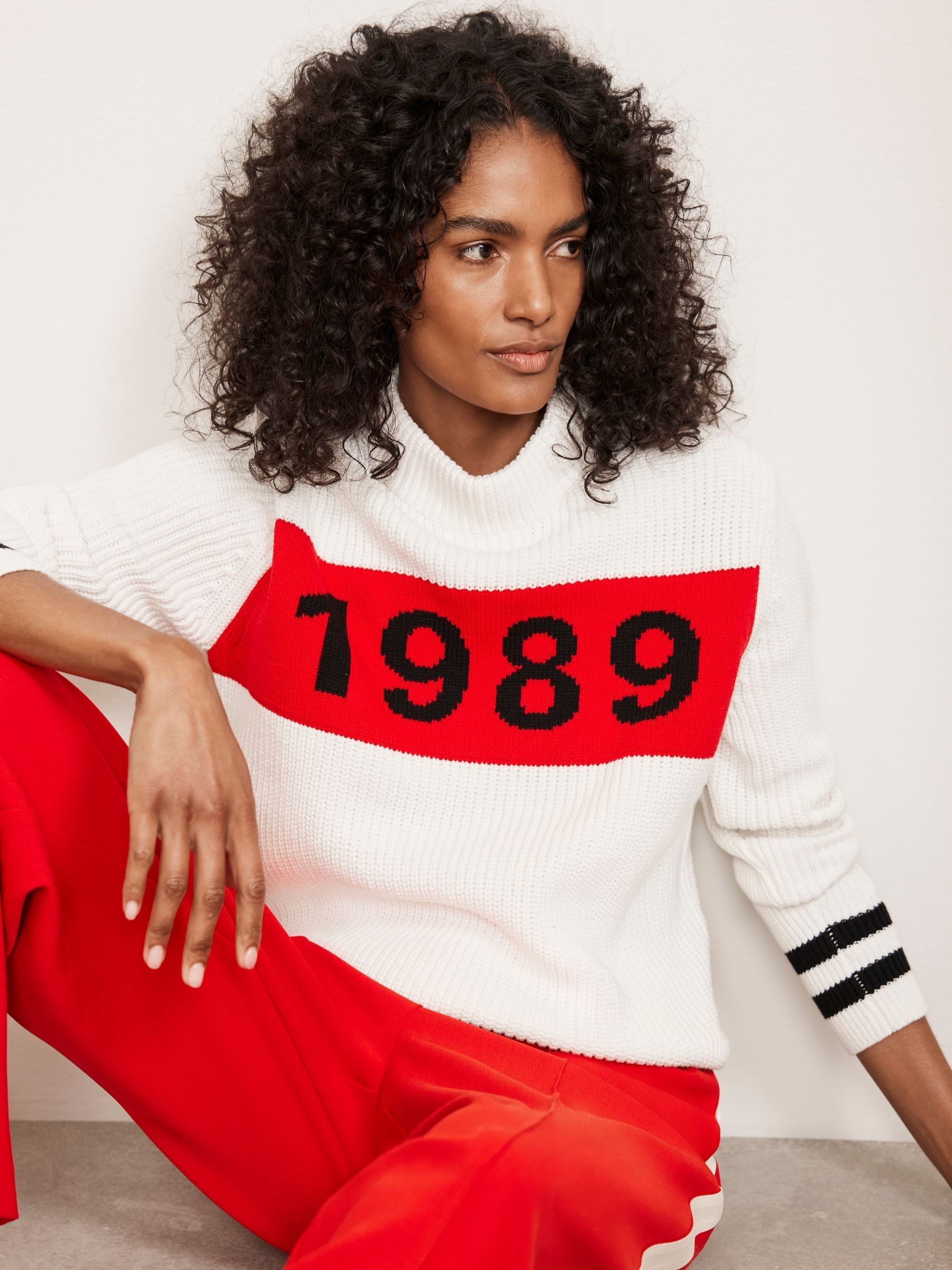 Buy Mint Velvet White Cotton Graphic Jumper from the Next UK online shop