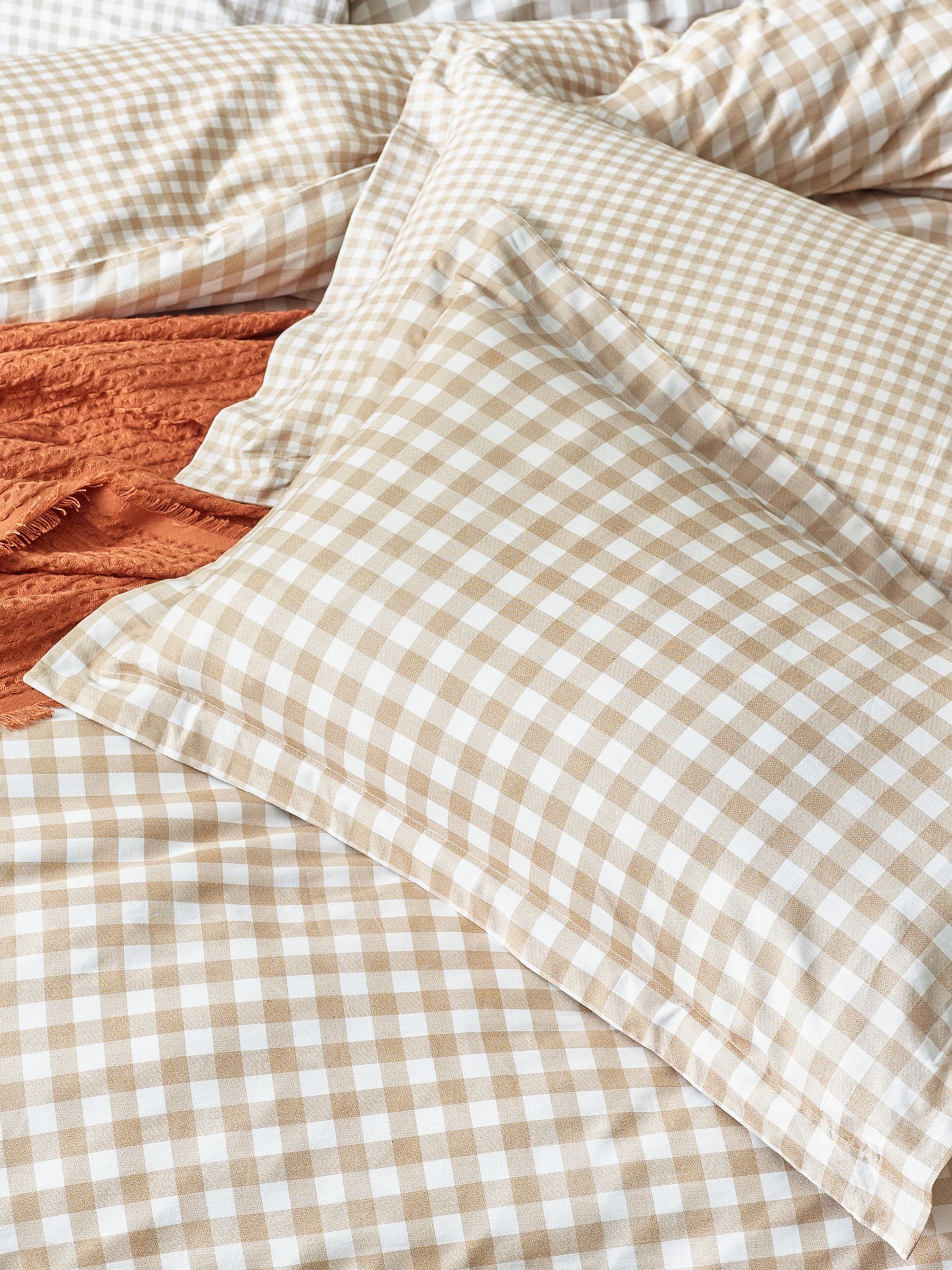 Buy Yard Biscuit Barton Check 100% Cotton Gingham Style Duvet Cover Set ...