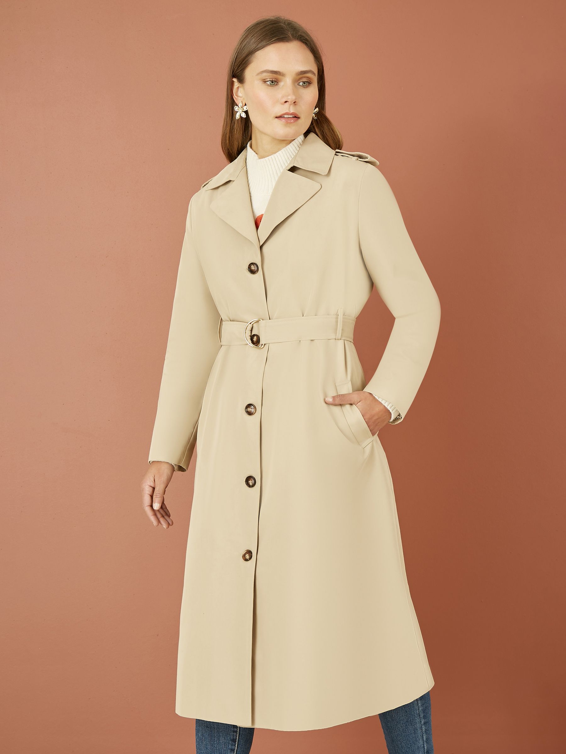 Buy Yumi Brown Belted Long Trench Coat With Belt from the Next UK ...
