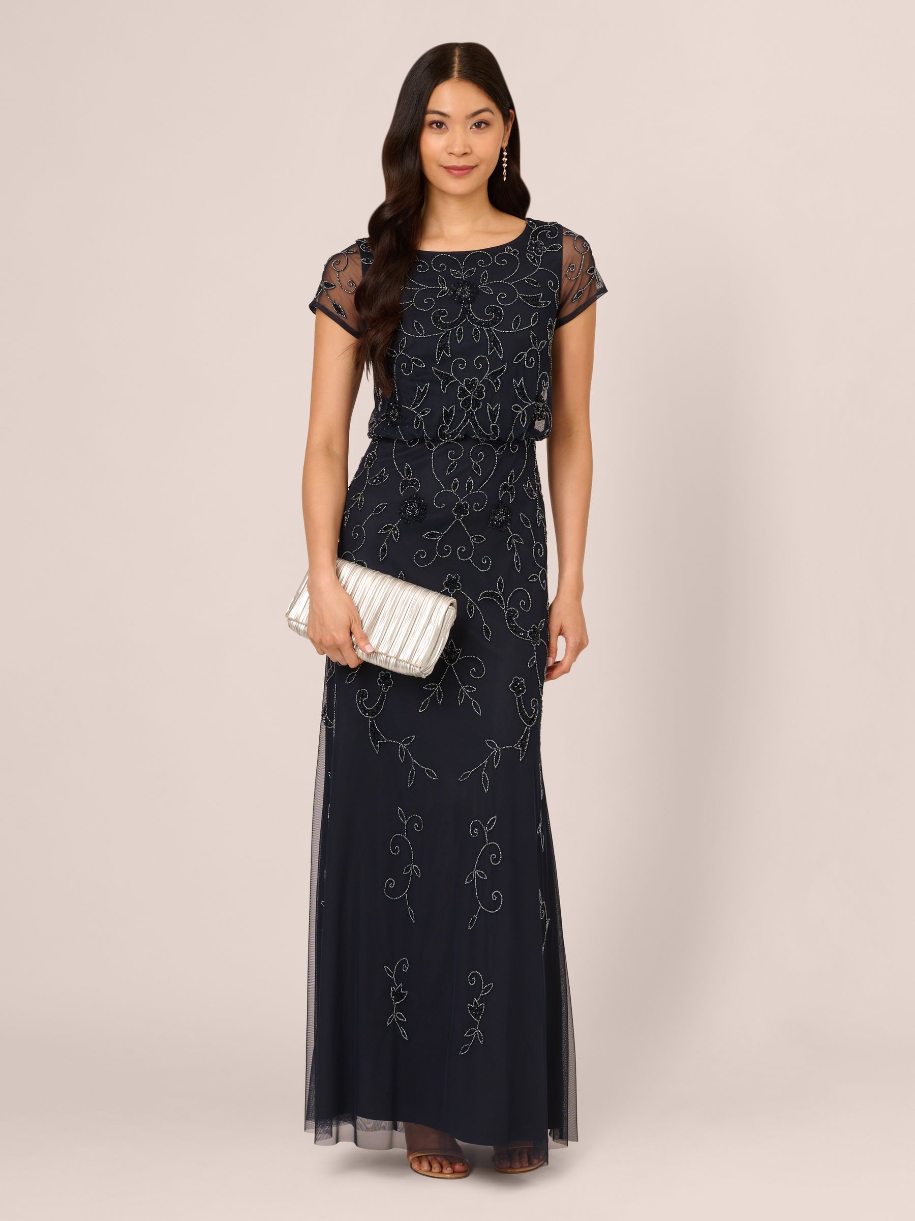Buy Adrianna Papell Blue Studio Beaded Blouson G Dress from the Next UK ...