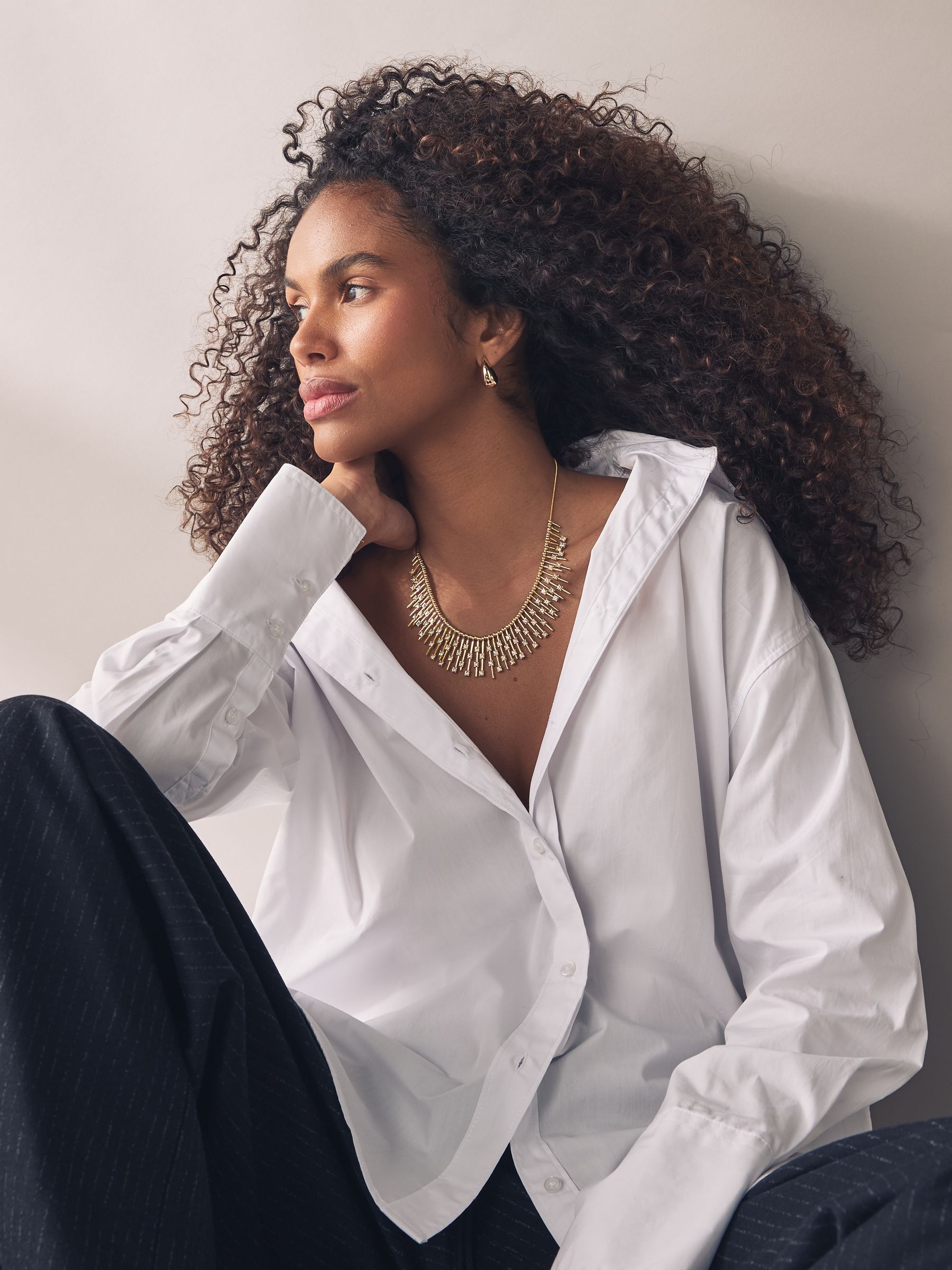 Buy Gold Tone Sparkle Drop Necklace from the Next UK online shop