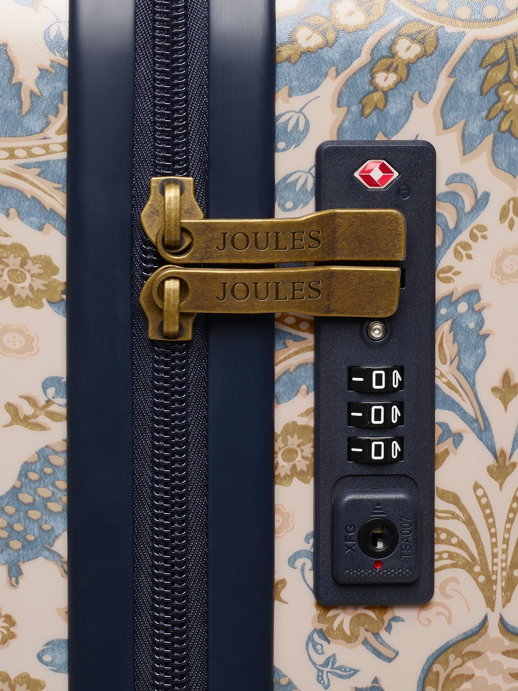 Buy Joules Damask Print Cabin Four Wheel Hard Shell Suitcase from the ...