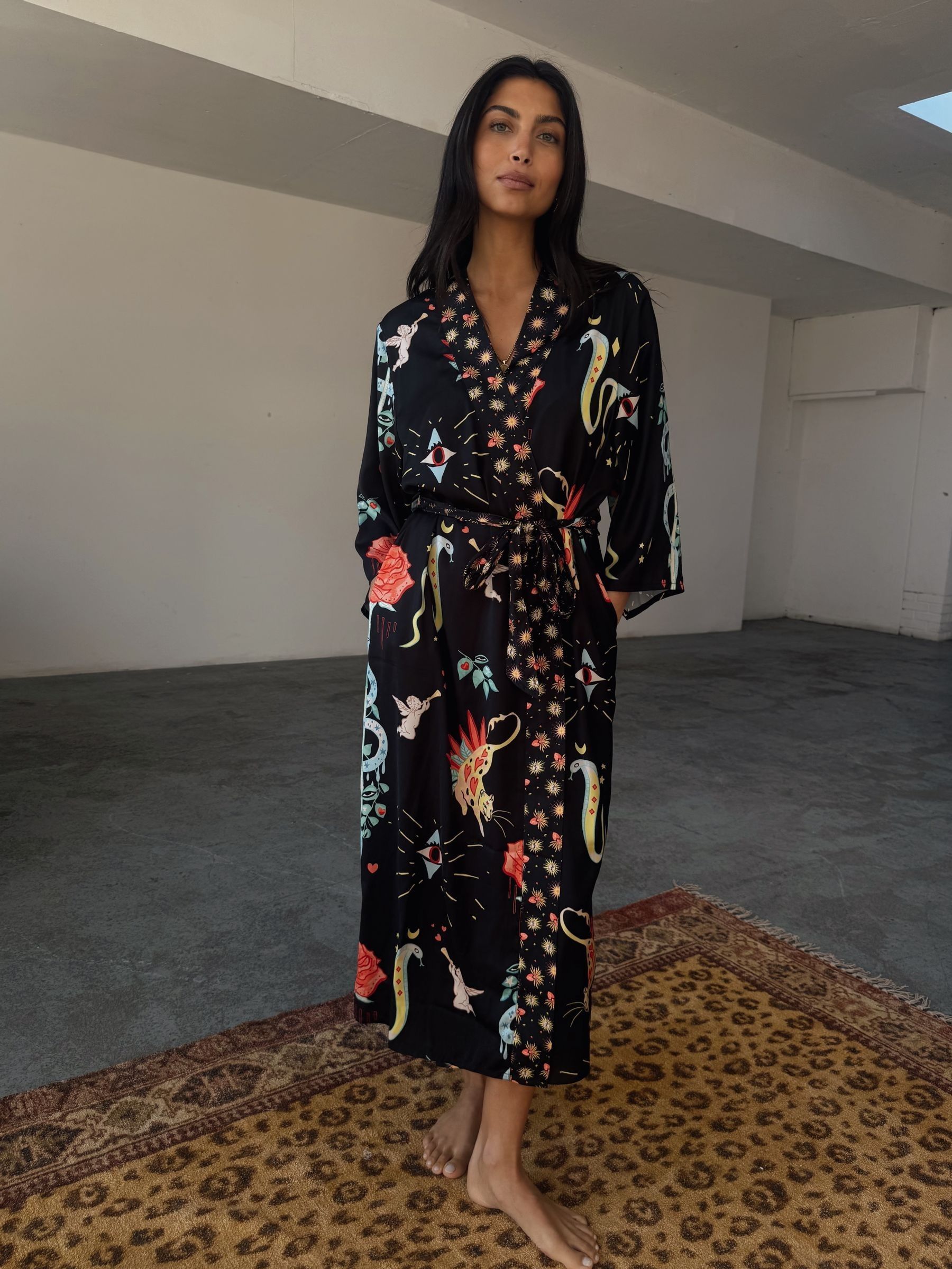 Buy Never Fully Dressed Black Satin Maxi Robe from the Next UK online shop