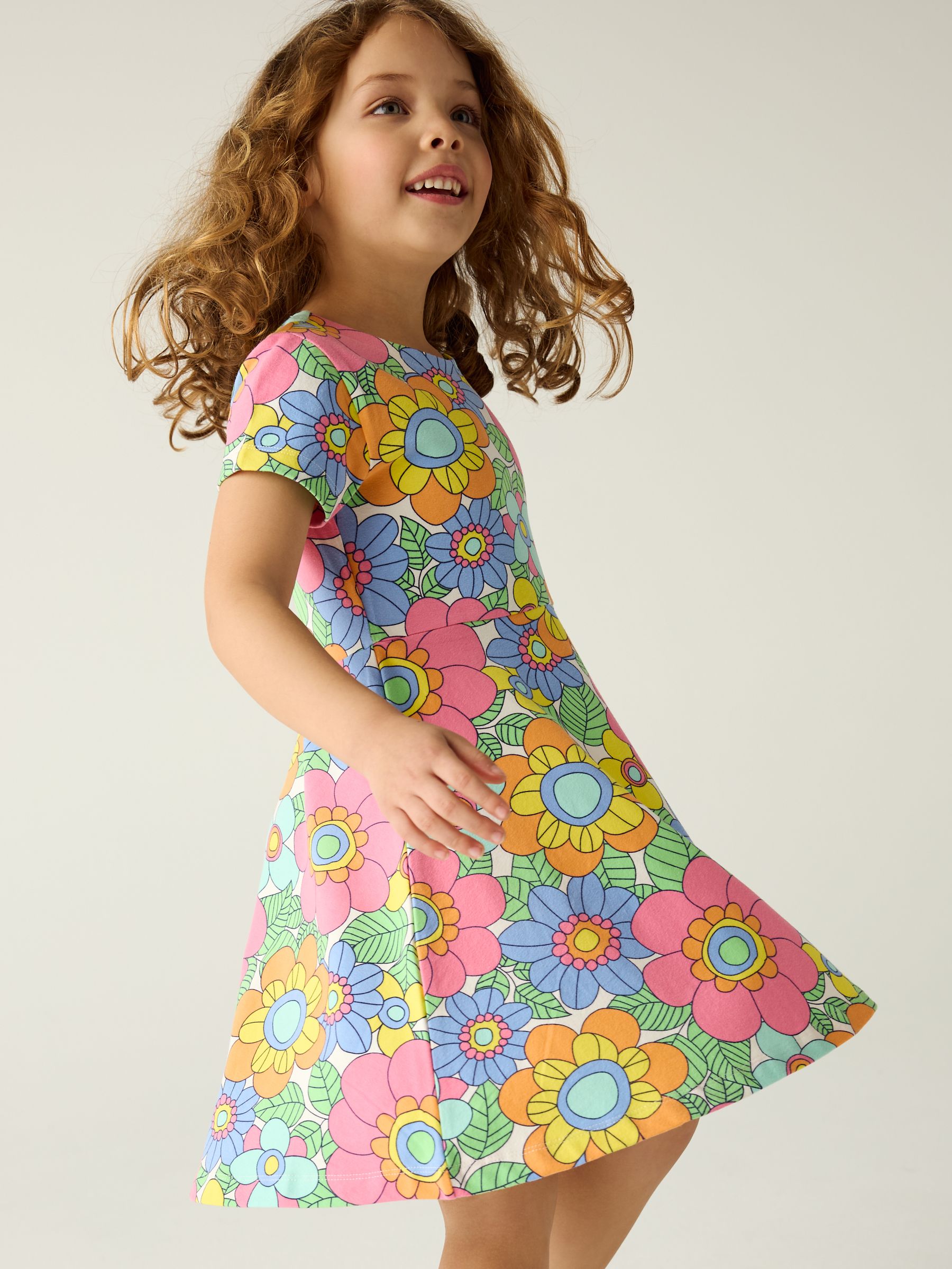 Buy Little Bird by Jools Oliver Floral Multi Short Sleeve Skater Dress ...