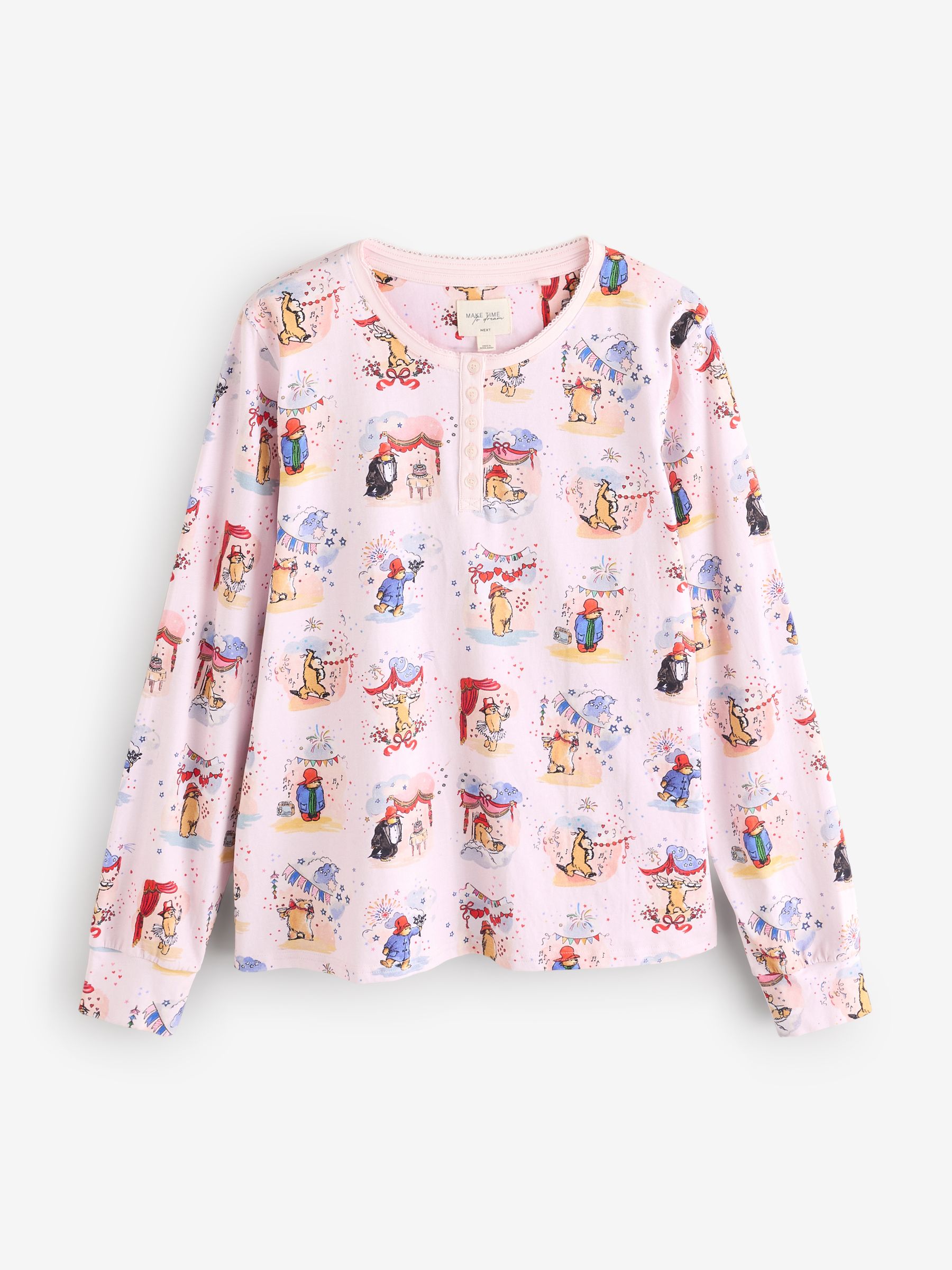 Buy Cath Kidston Ecru Paddington Party Henley 100% Cotton Pyjamas from ...