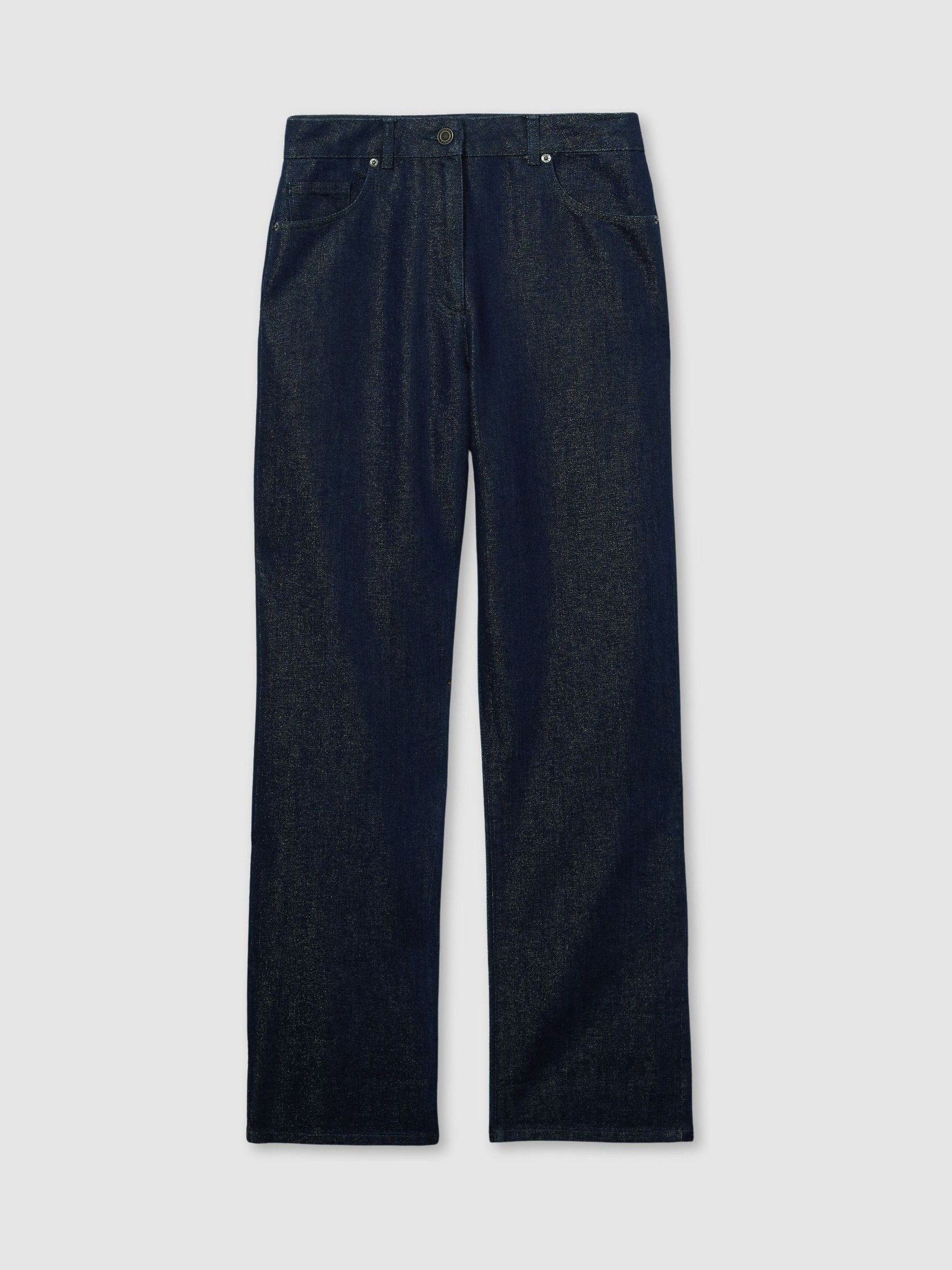 Buy Reiss Indigo Rudi Slim-Leg Metallic-Thread Turn-Up Jeans from the ...