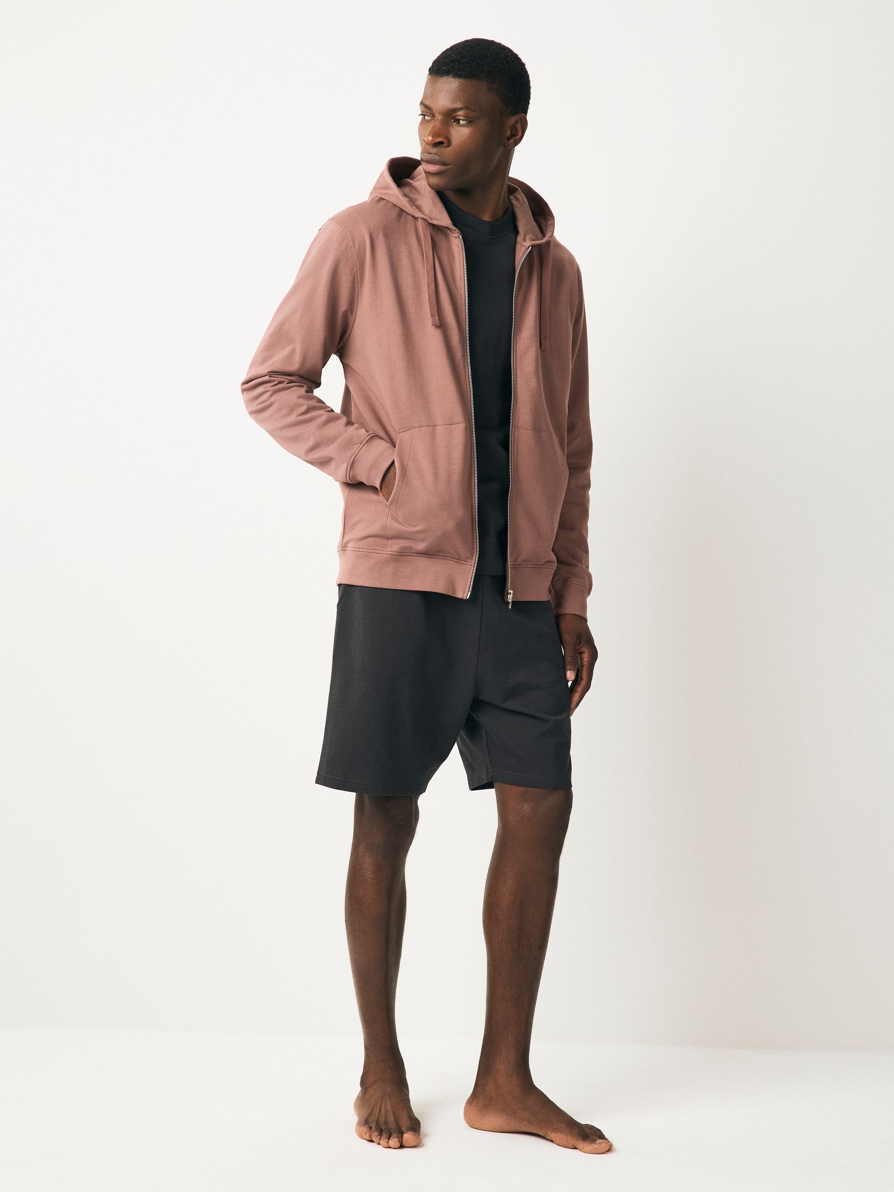 Buy Rust Brown 100% Cotton Lightweight Zip Up Hoodie from the Next UK ...