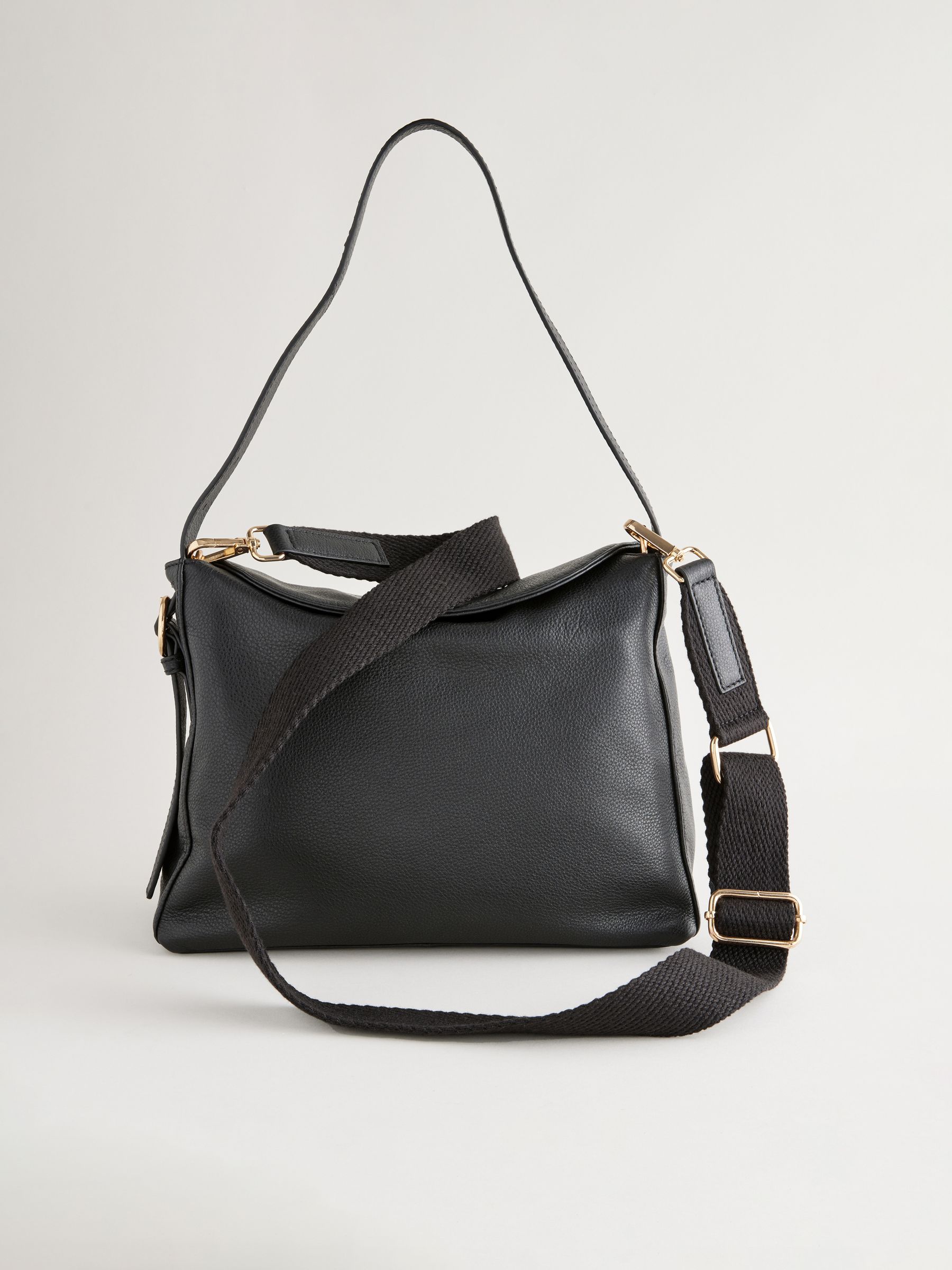 Buy Black Leather Slouch Cross-Body Bag from the Next UK online shop