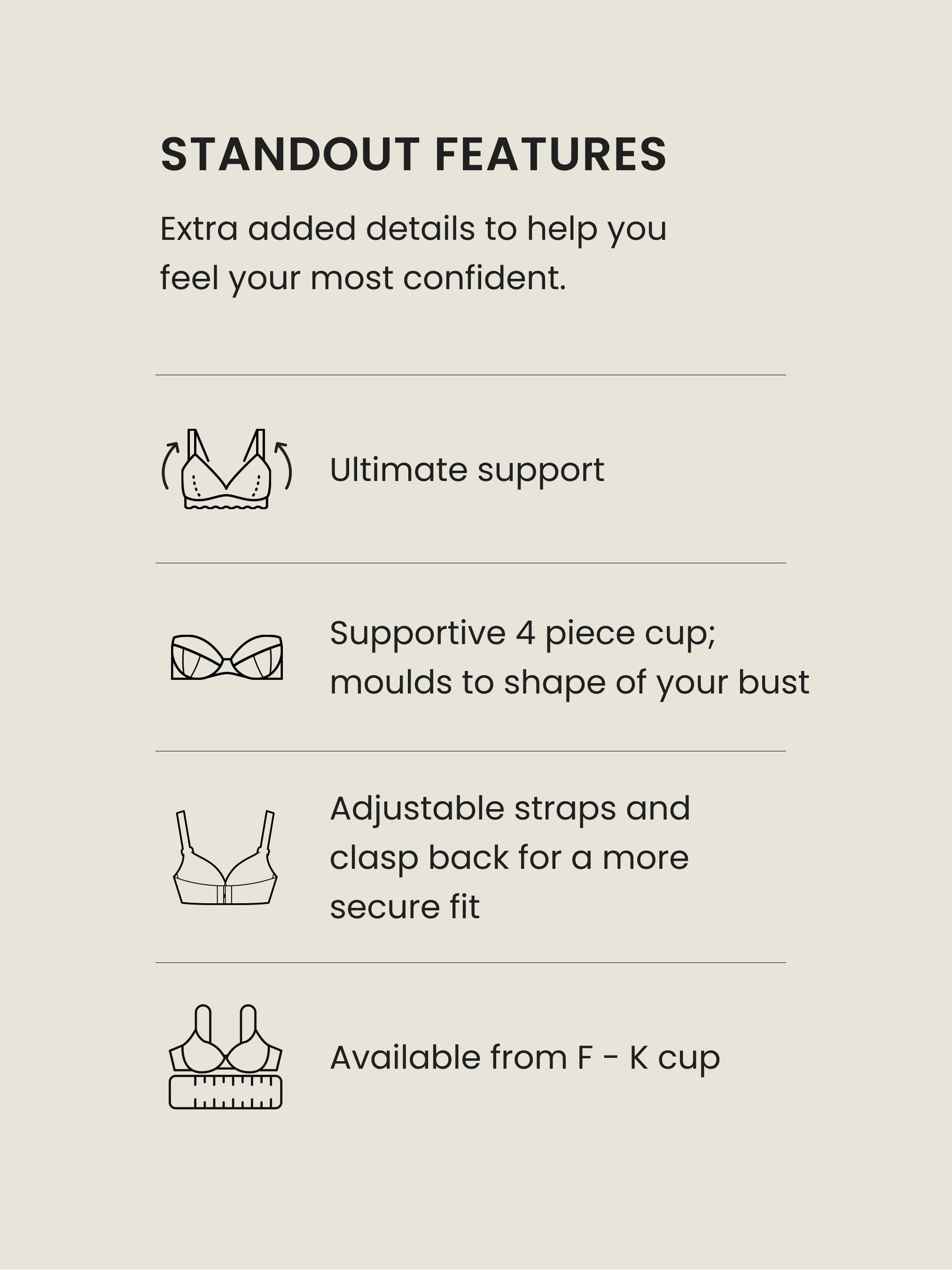 Buy Black Ultimate Support F-K Underwired Bikini Top from the Next UK ...