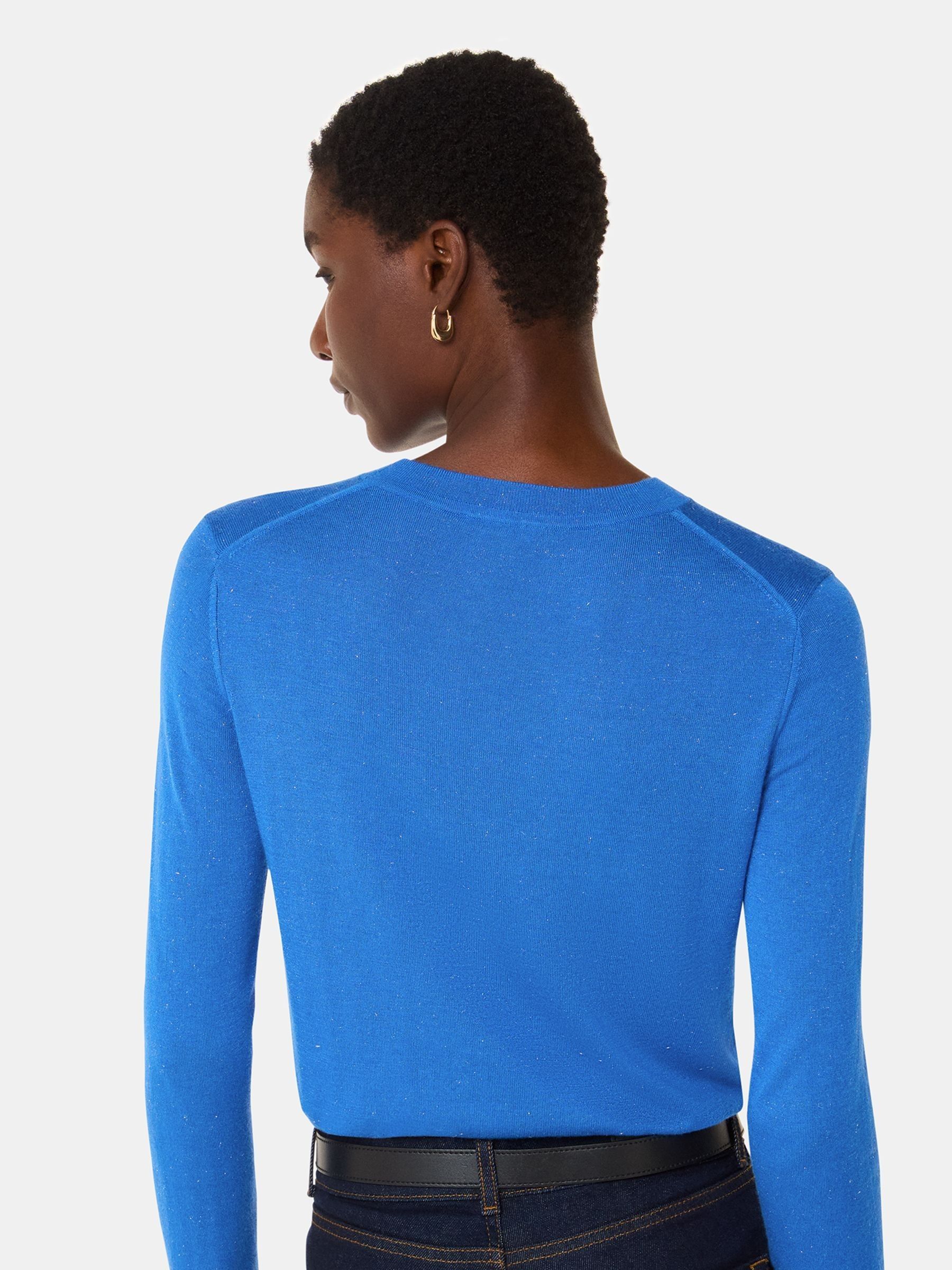 Buy Whistles Bright Blue Annie Sparkle Crew Neck Jumper from the Next ...