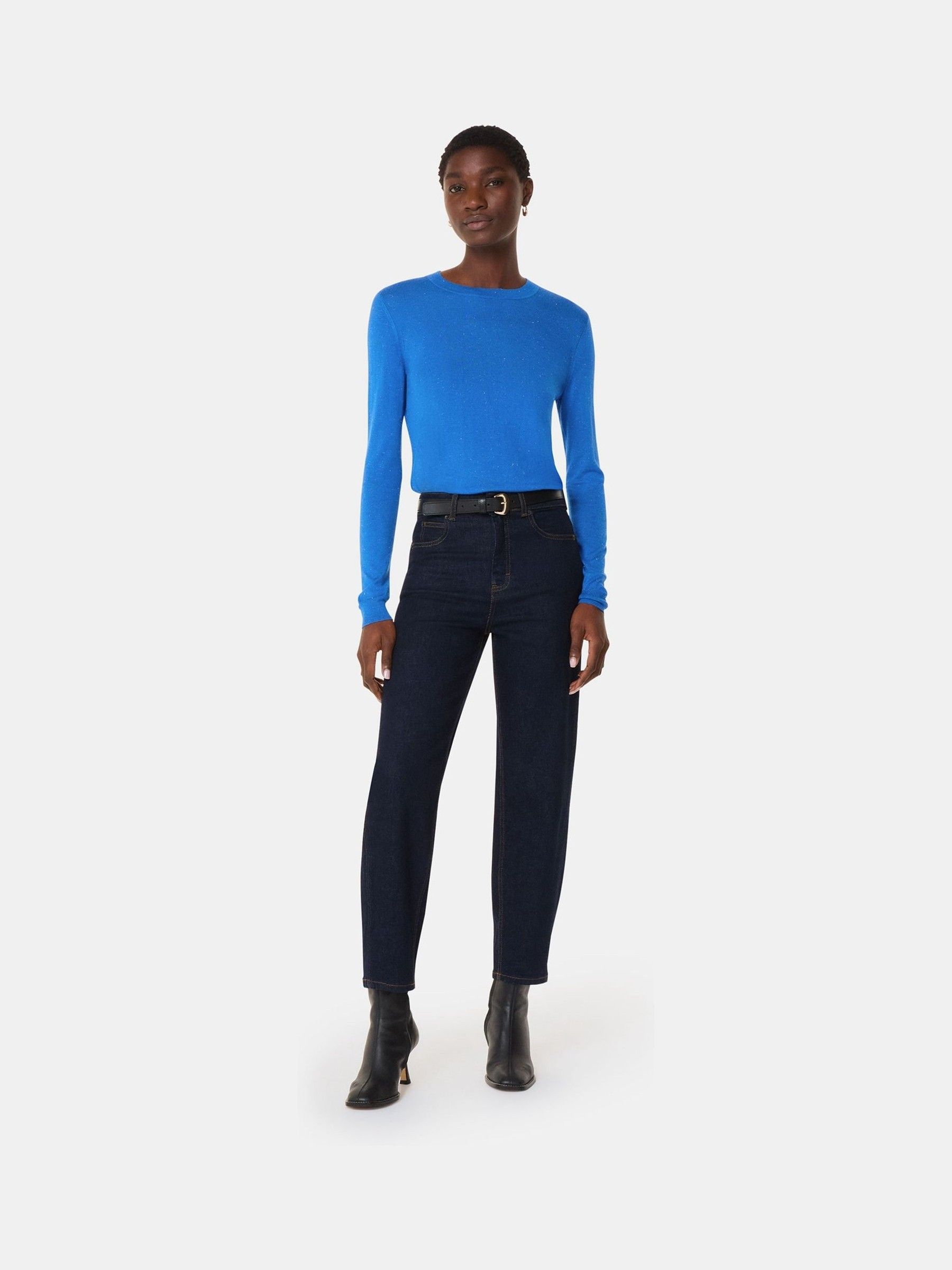 Buy Whistles Bright Blue Annie Sparkle Crew Neck Jumper from Next Ireland