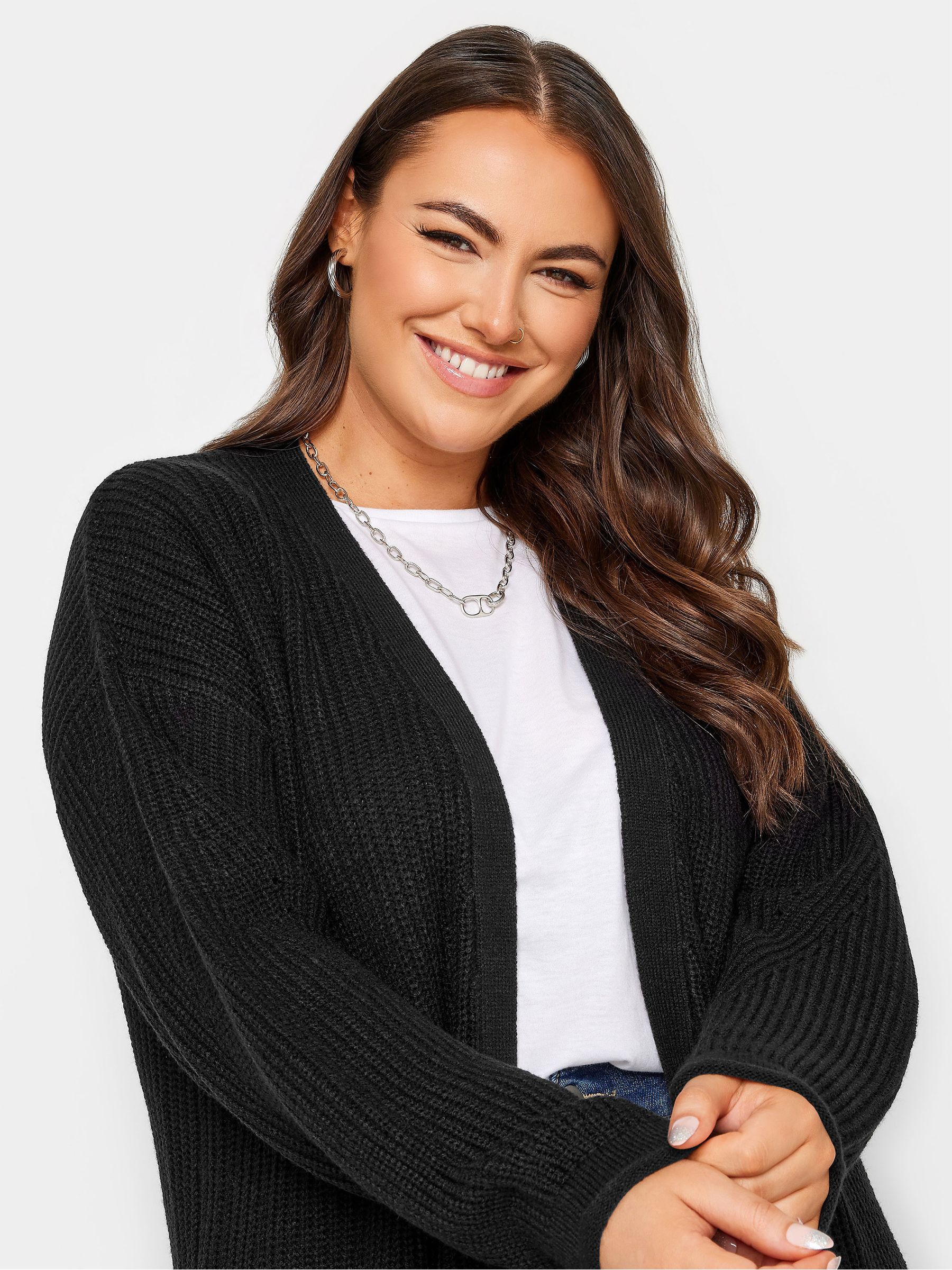 Buy Yours Curve Black Maxi Length Cardigan from the Next UK online shop