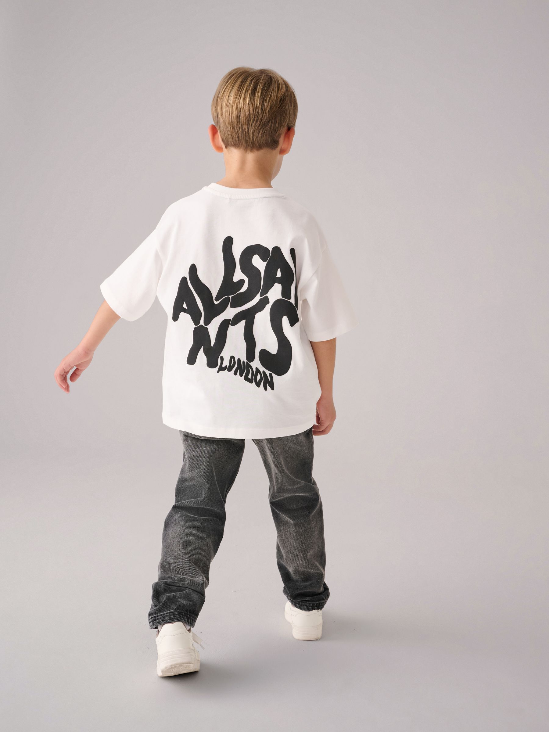 Buy smALLSAINTS White Oversized Orlando Logo Crew Neck T-Shirt from the ...