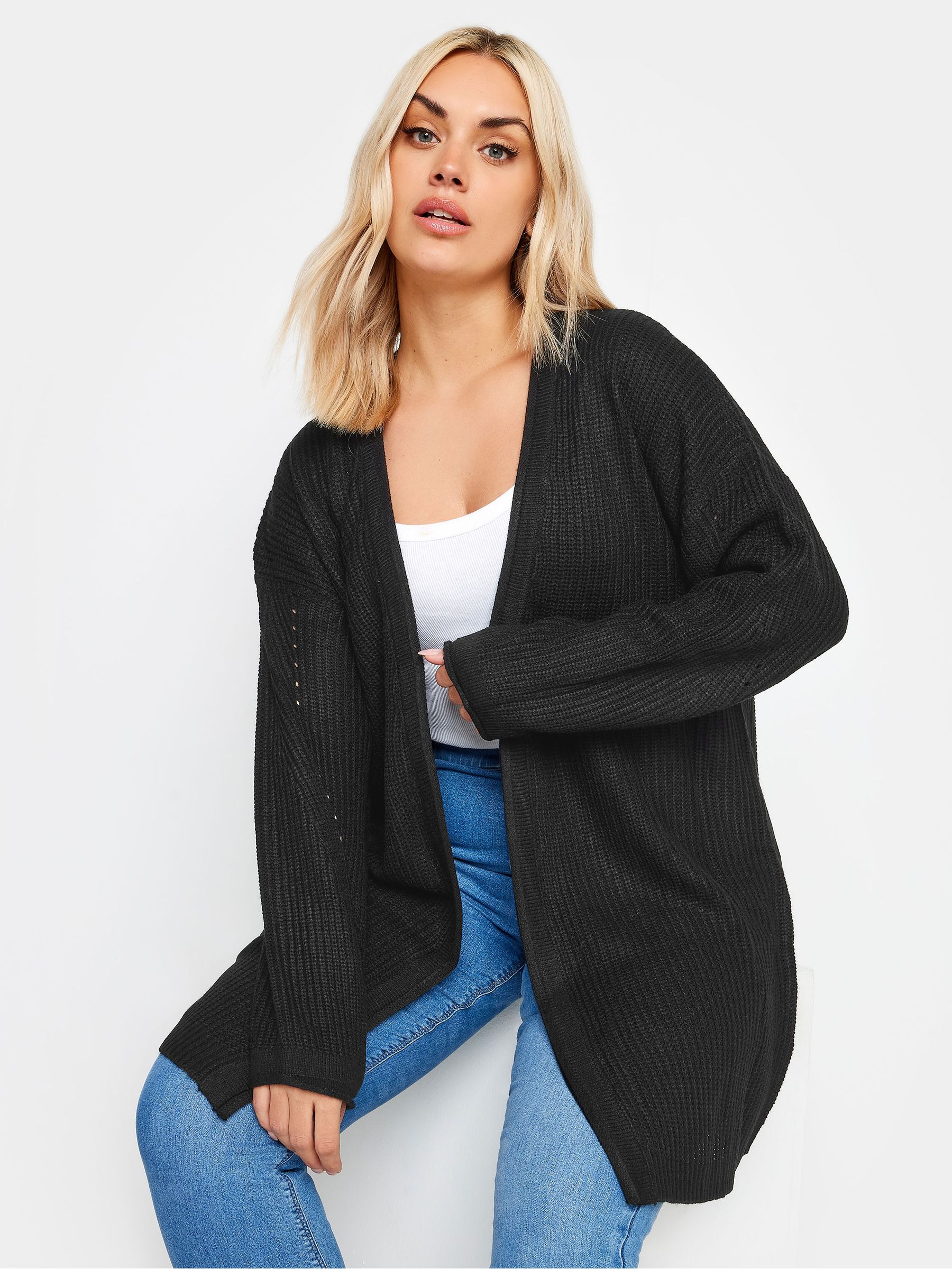 Buy Yours Curve Black Basic Twist Cardigan from the Next UK online shop