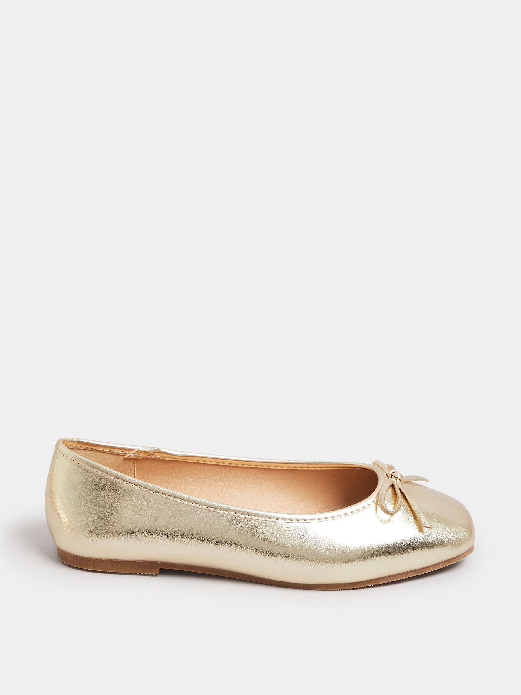 Buy Yours Curve Gold Extra Wide Fit Ballet Pumps from the Next UK ...