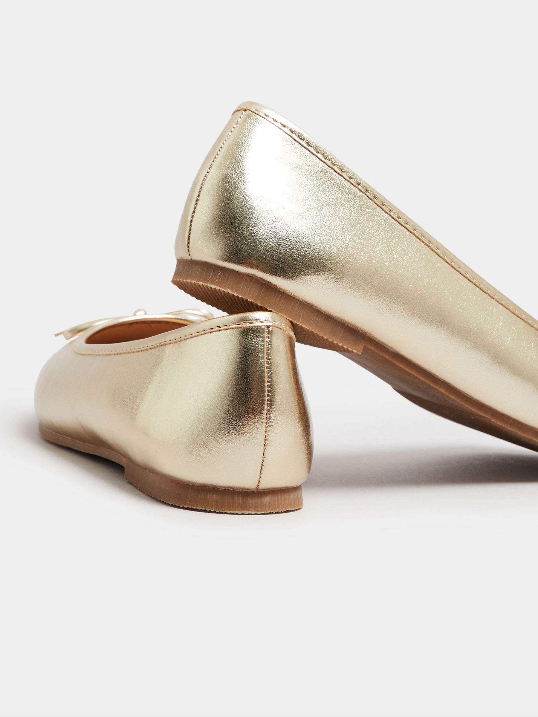 Buy Yours Curve Gold Extra Wide Fit Ballet Pumps from the Next UK ...