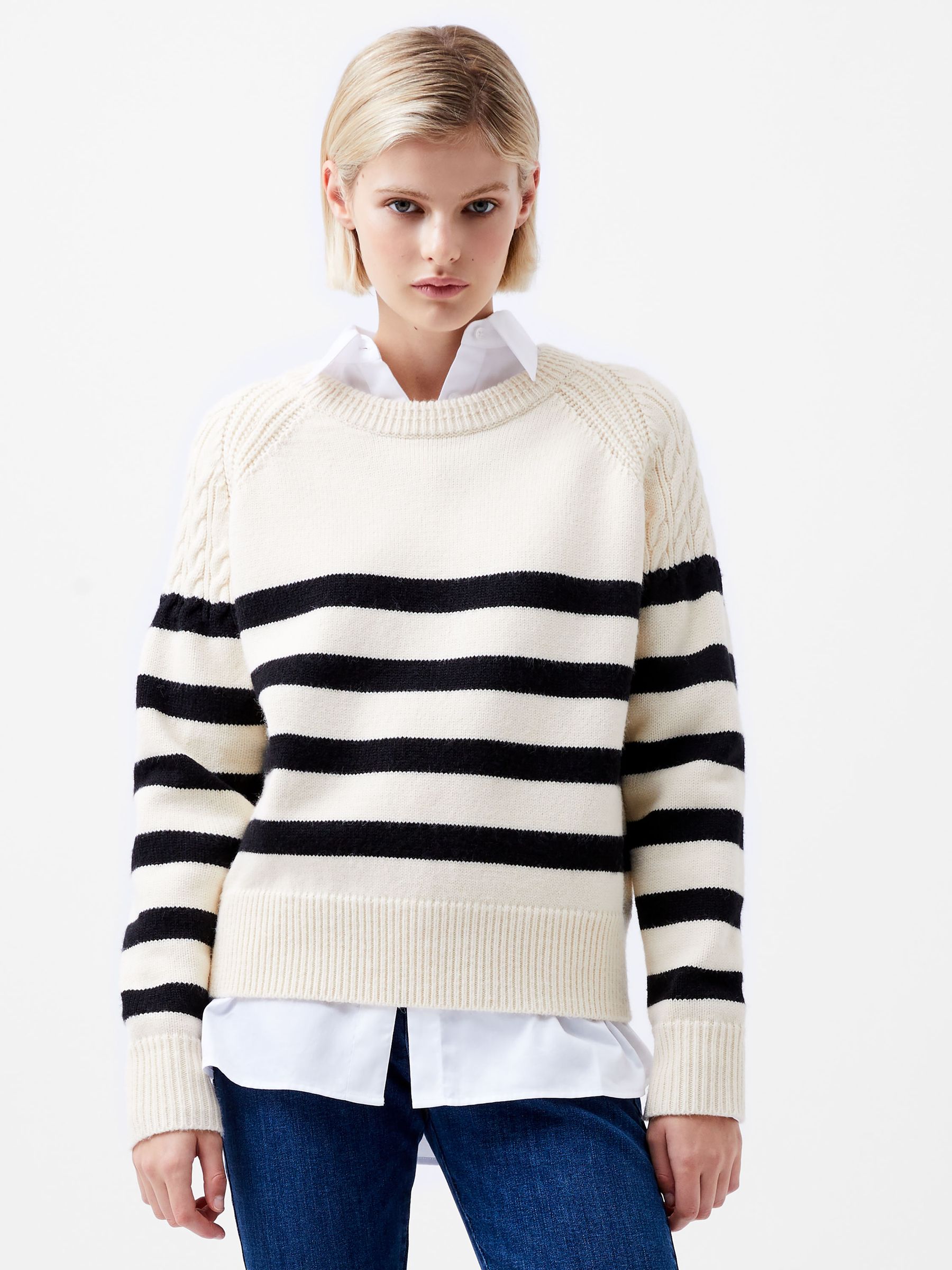 Buy French Connection Cream Quinley Stripe Jumper from the Next UK ...