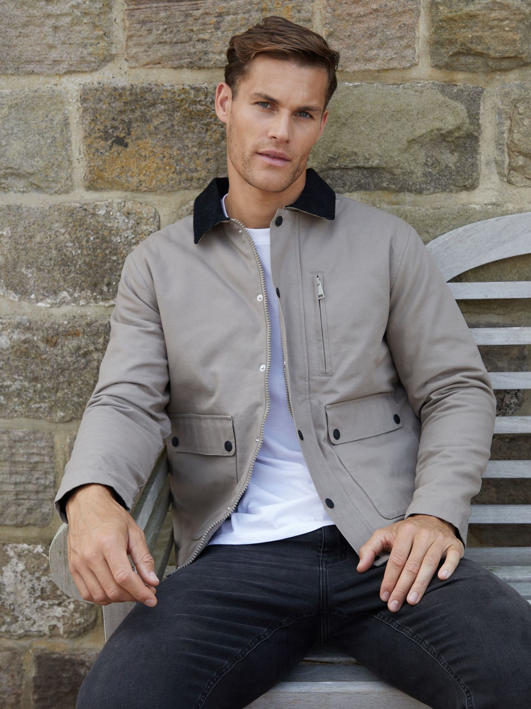 Buy Threadbare Brown Twill Lightweight Jacket from the Next UK online shop