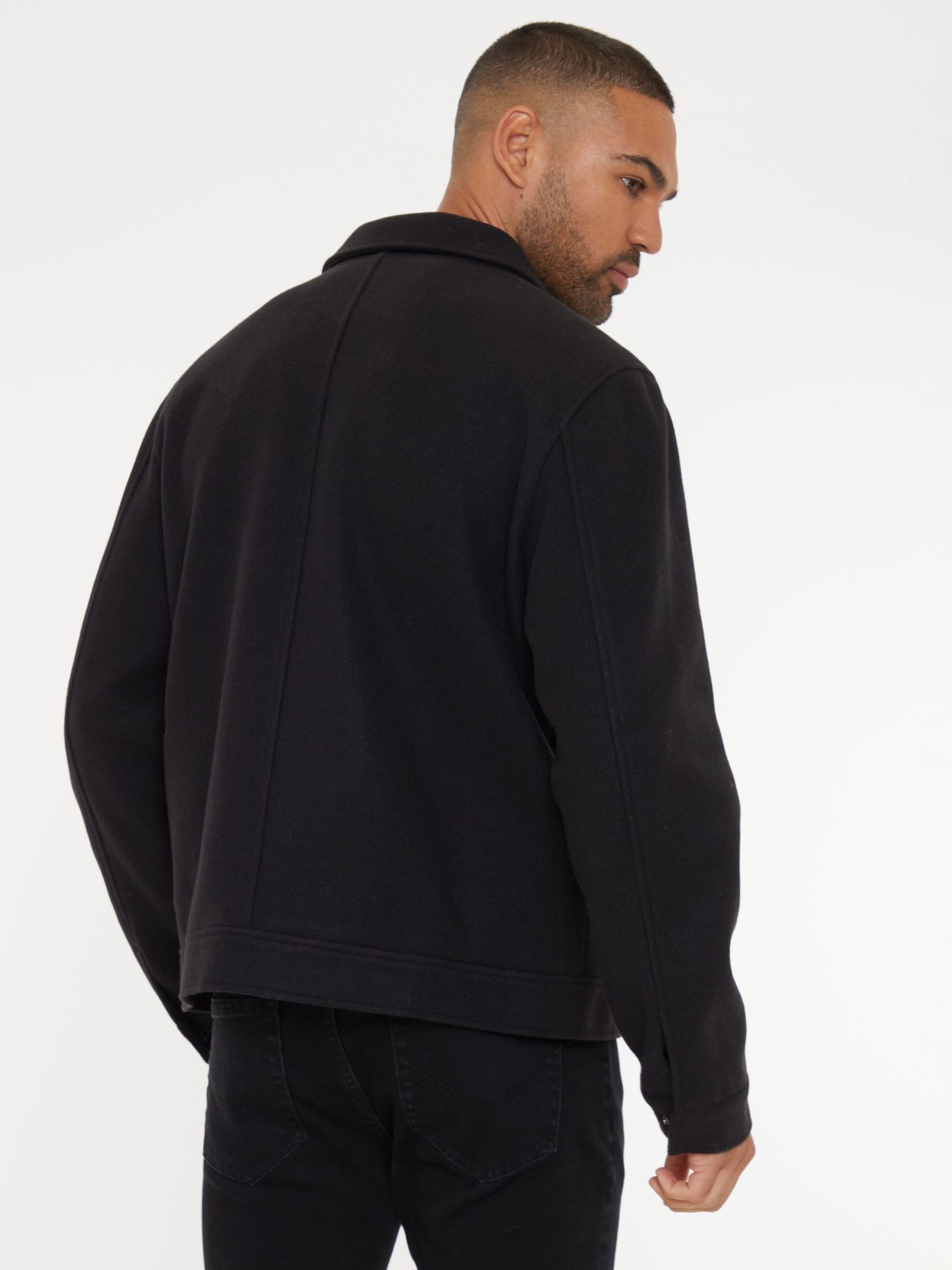 Buy Threadbare Black Brushed Button Up Shacket from the Next UK online shop
