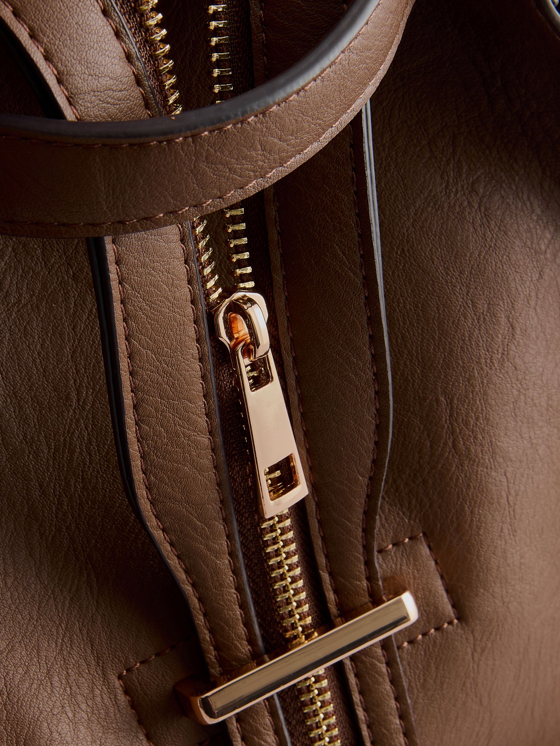 Buy Taupe Brown Structured Tote Bag from the Next UK online shop