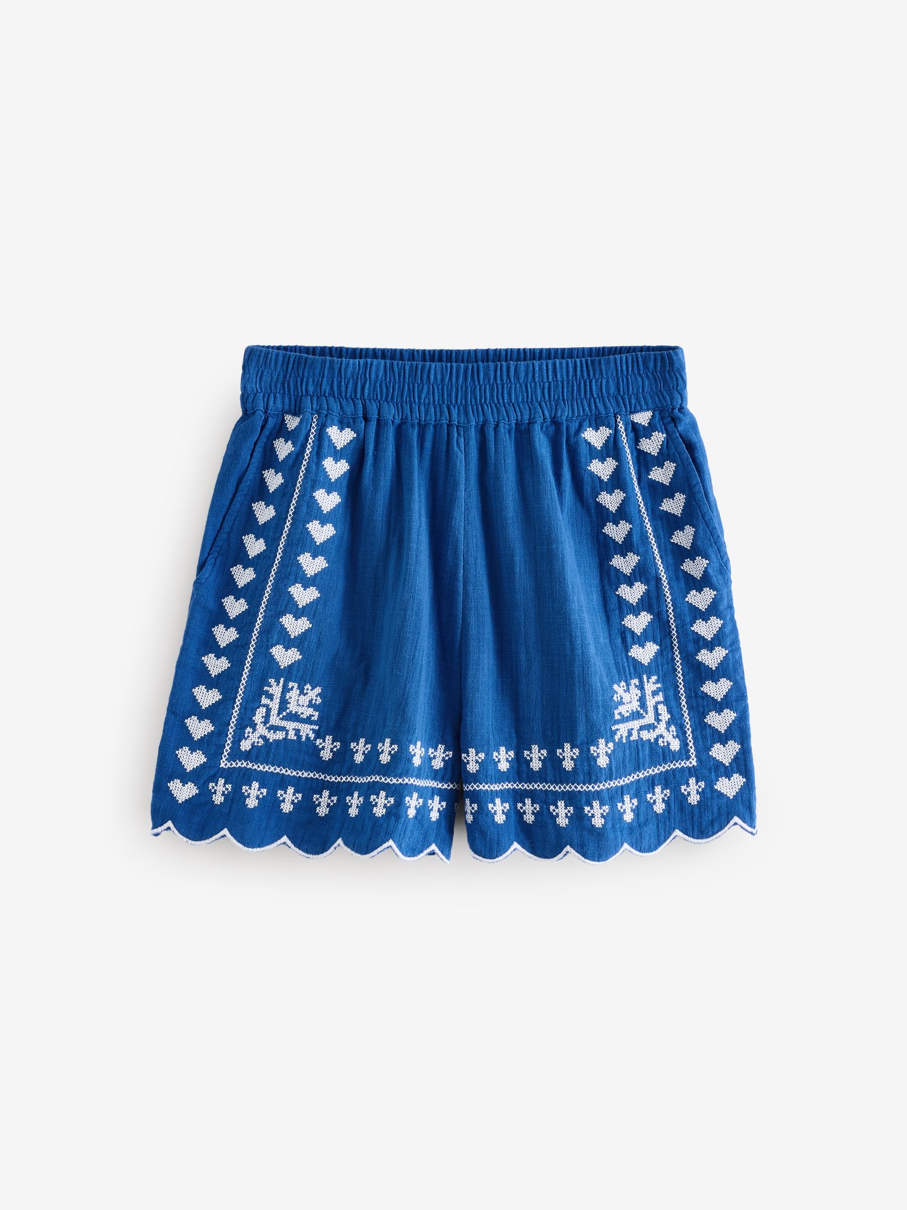 Buy Blue Cross Stitch 100% Cotton Shorts from Next Australia