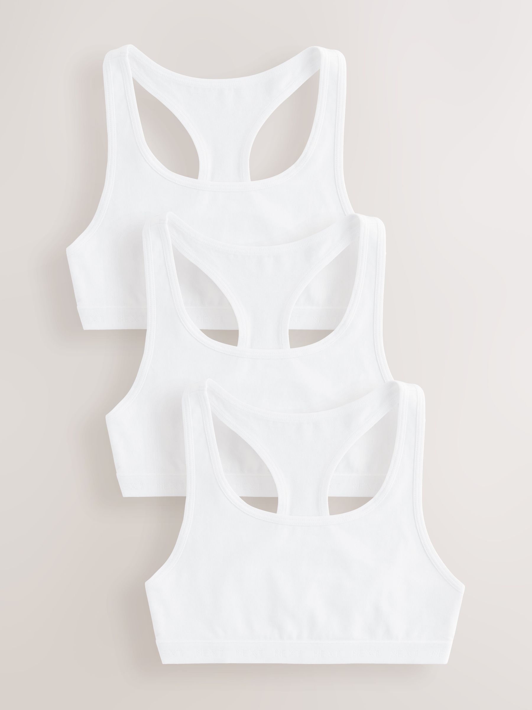 Buy White Racer Back Crop Tops 3 Pack (5-16yrs) from the Next UK online ...