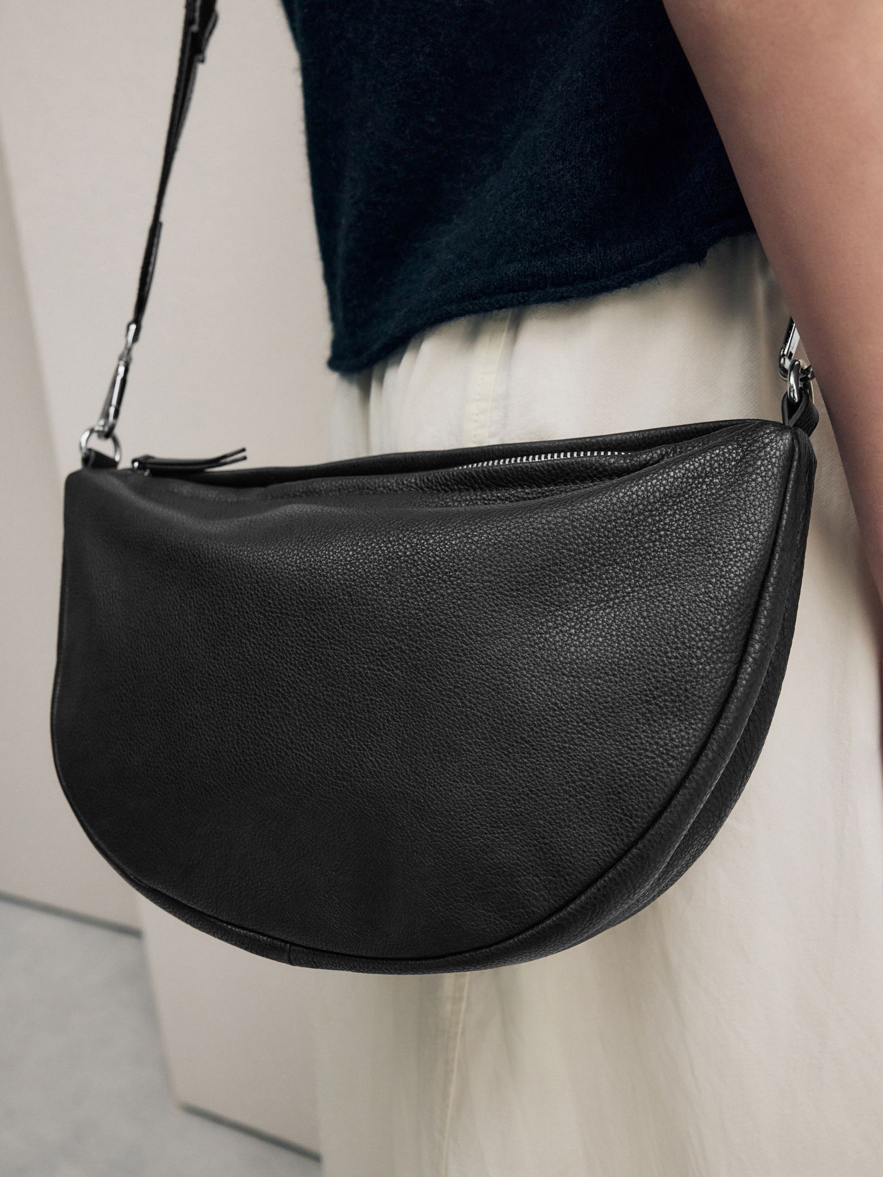 Buy Black Suede Finish Leather Sling Cross-Body Bag from the Next UK ...