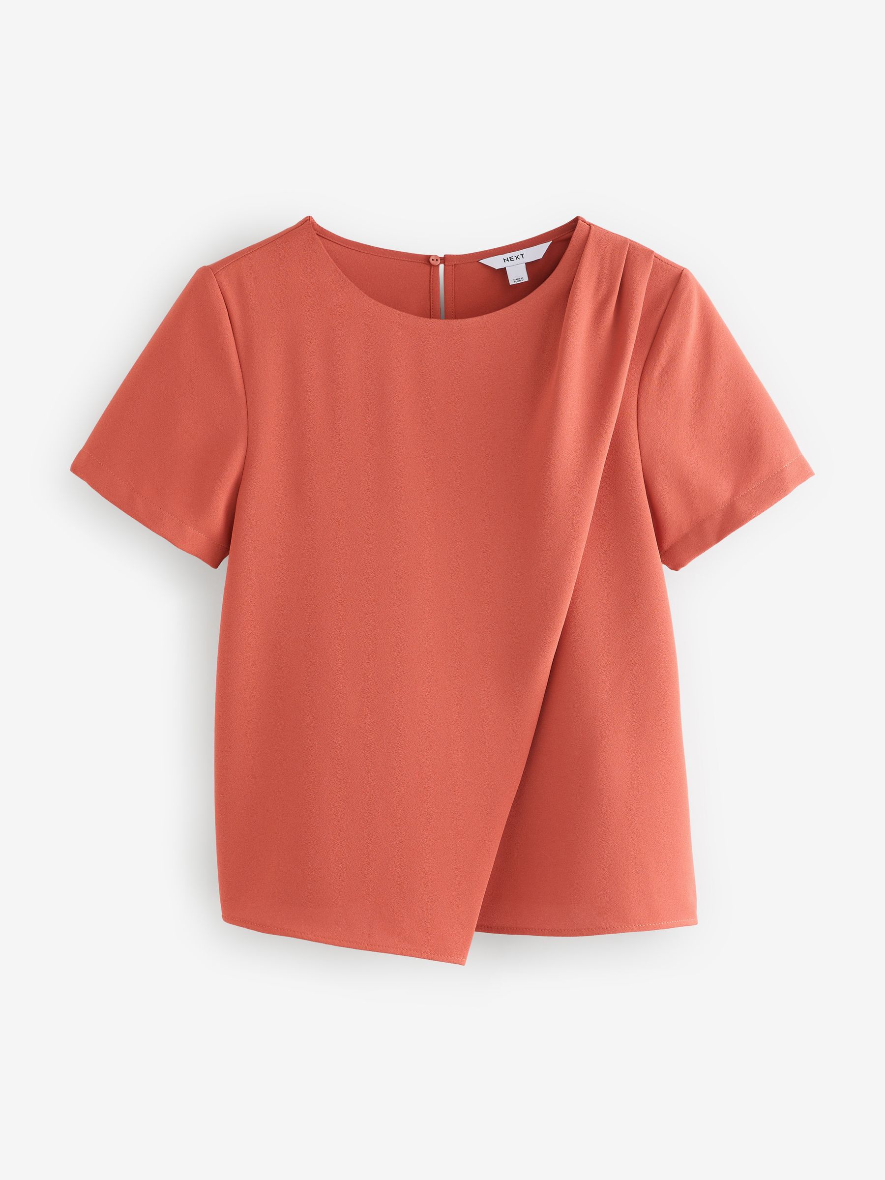 Buy Burnt Orange Short Sleeve Crepe Asymmetric Top from the Next UK ...