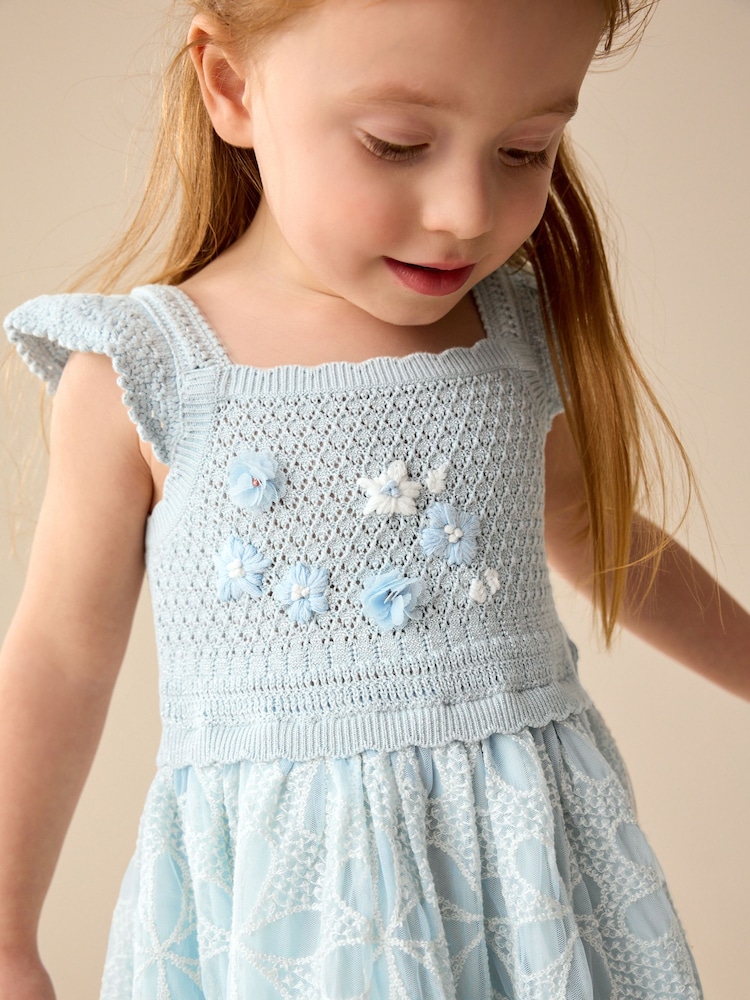 Buy Light Blue Occasion Knit Dress (3mths-10yrs) from Next Malaysia