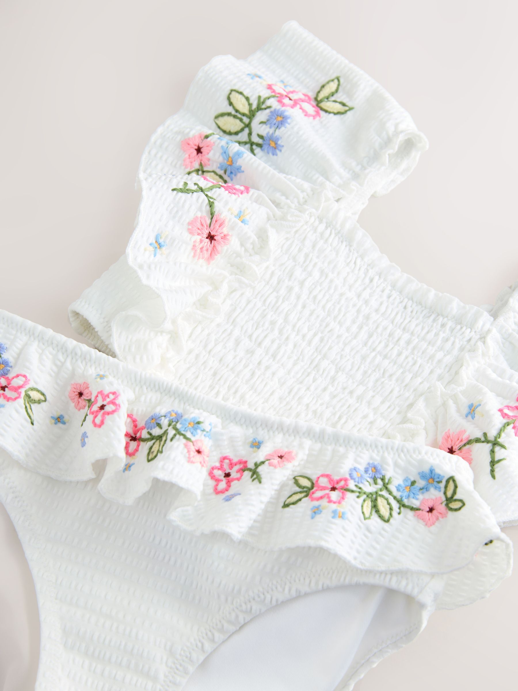 Buy White Ruffle Embroidered Bikini (3-15yrs) from the Next UK online shop