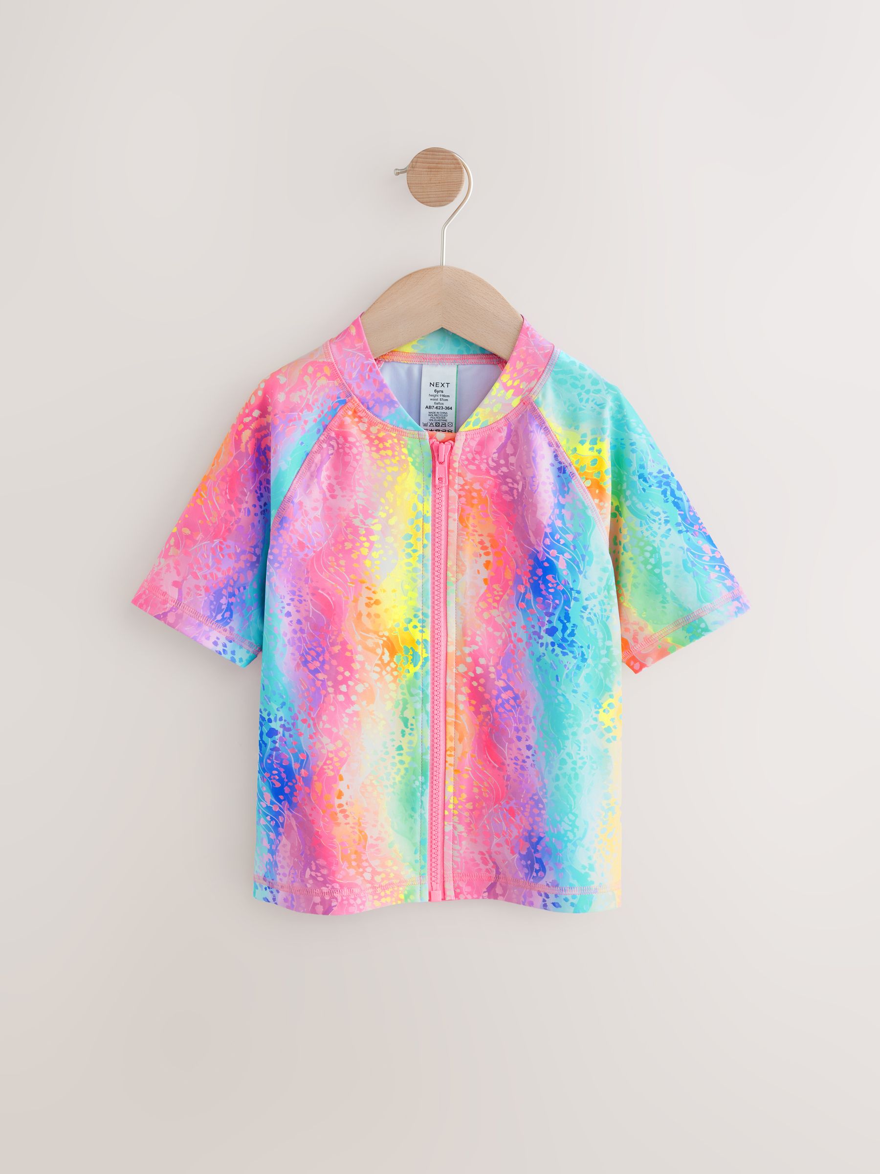Buy Rainbow Animal Zip Through Rash Vest (3-16yrs) from the Next UK ...
