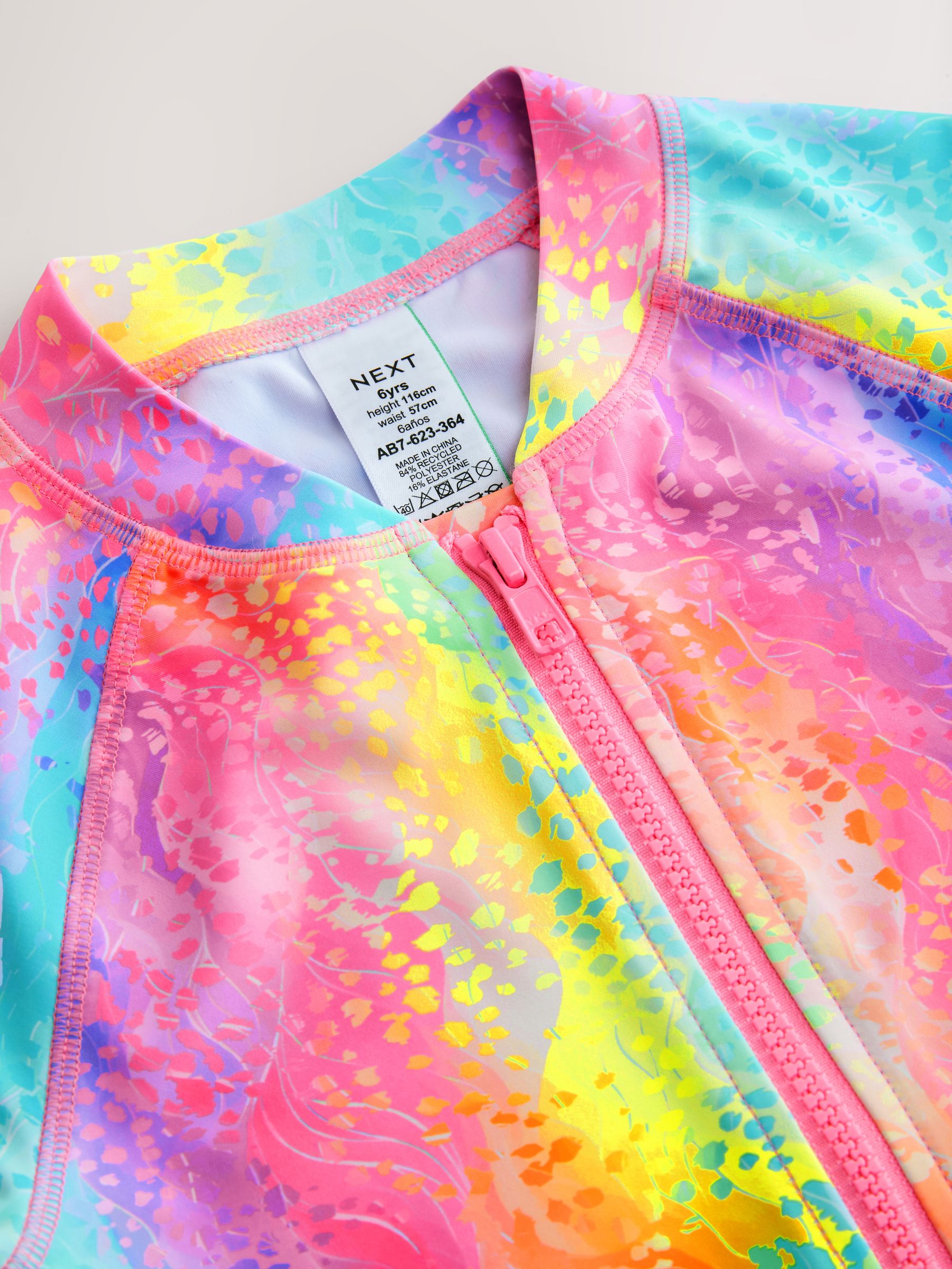 Buy Rainbow Animal Zip Through Rash Vest (3-16yrs) from the Next UK ...