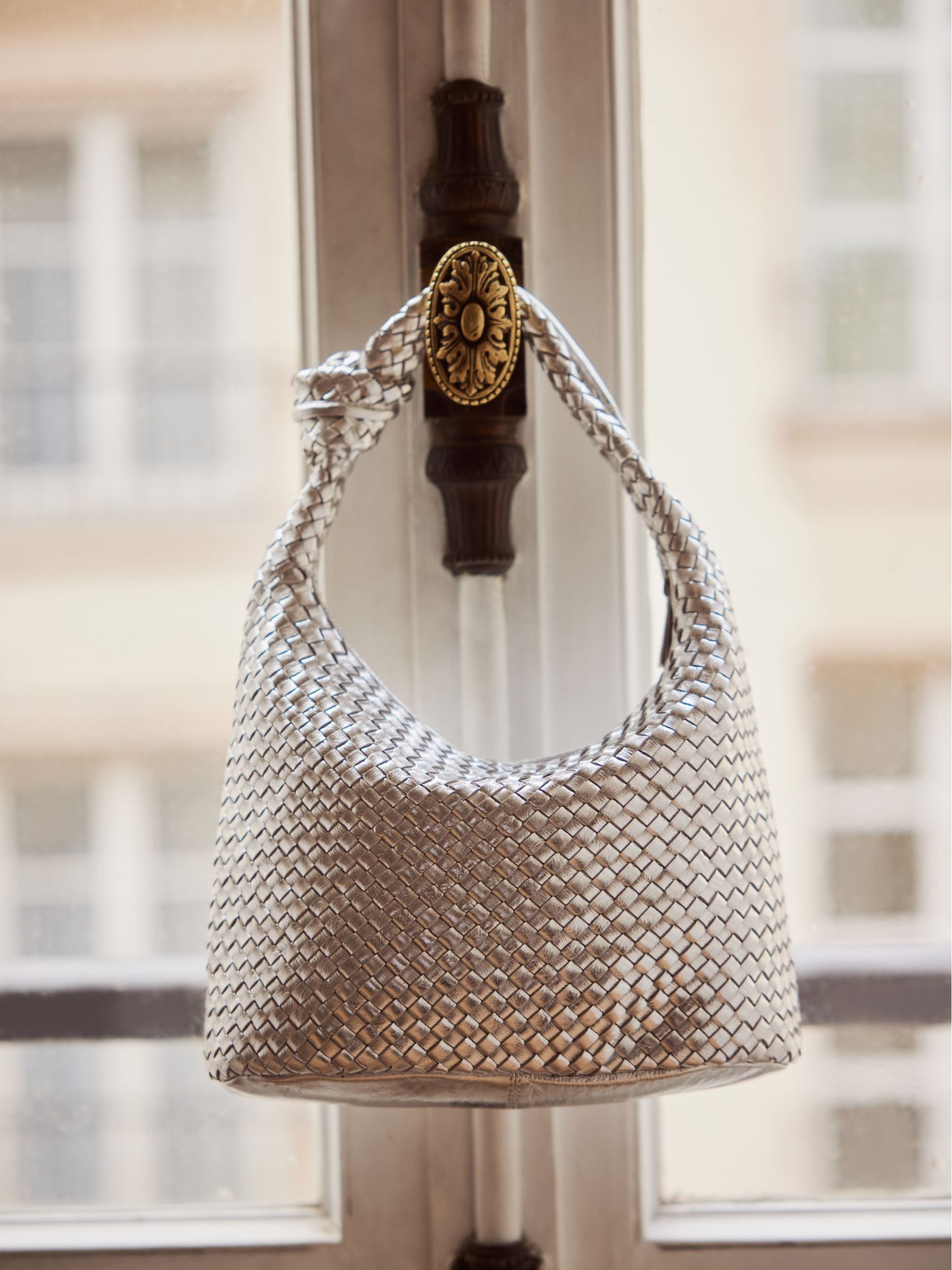 Buy Mint Velvet Silver Woven Knot Handle Bag from the Next UK online shop