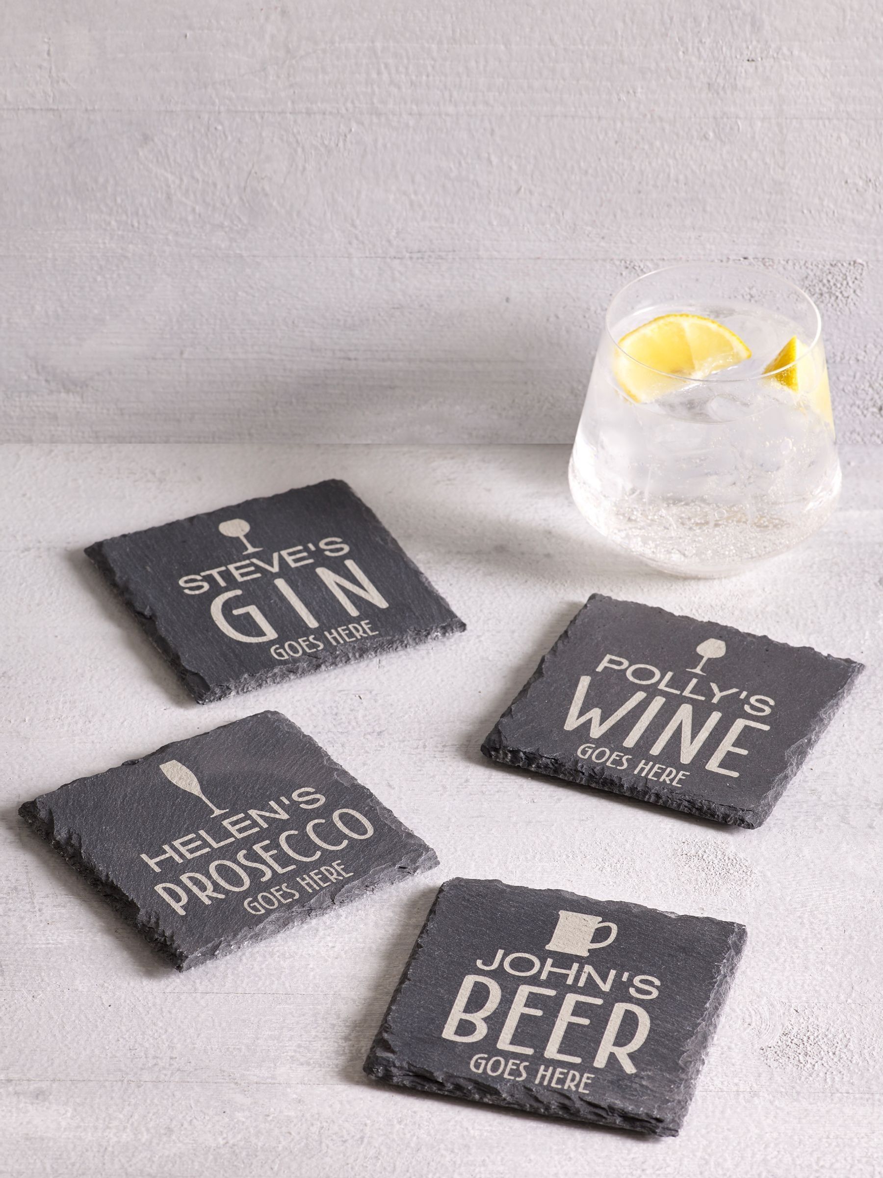 Buy Personalised Rustic Slate Drink Coaster from the Next UK online shop