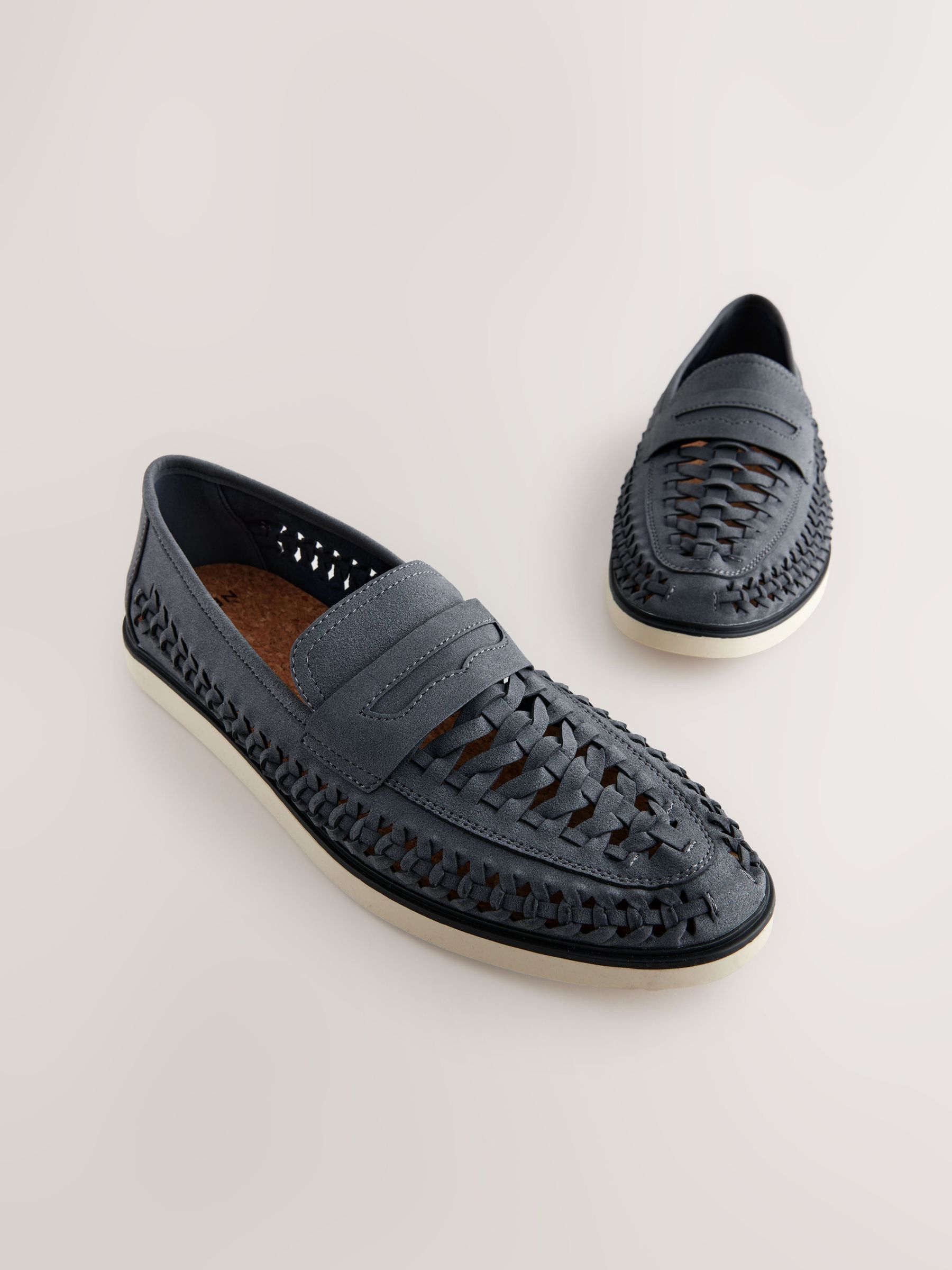Buy Grey Weave Loafers from the Next UK online shop