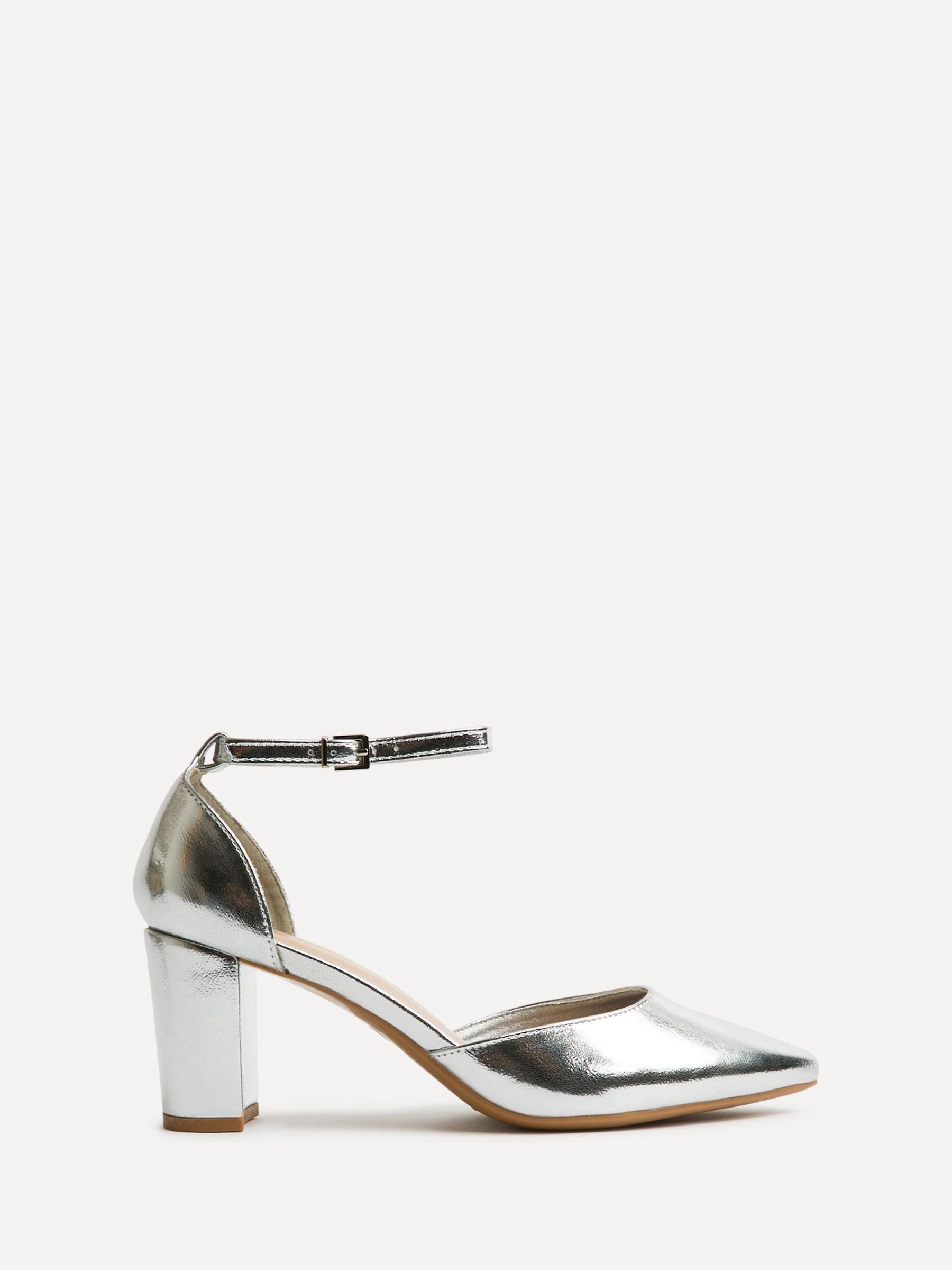 Buy Linzi Silver Leona Closed Back Court Block Heels from the Next UK ...