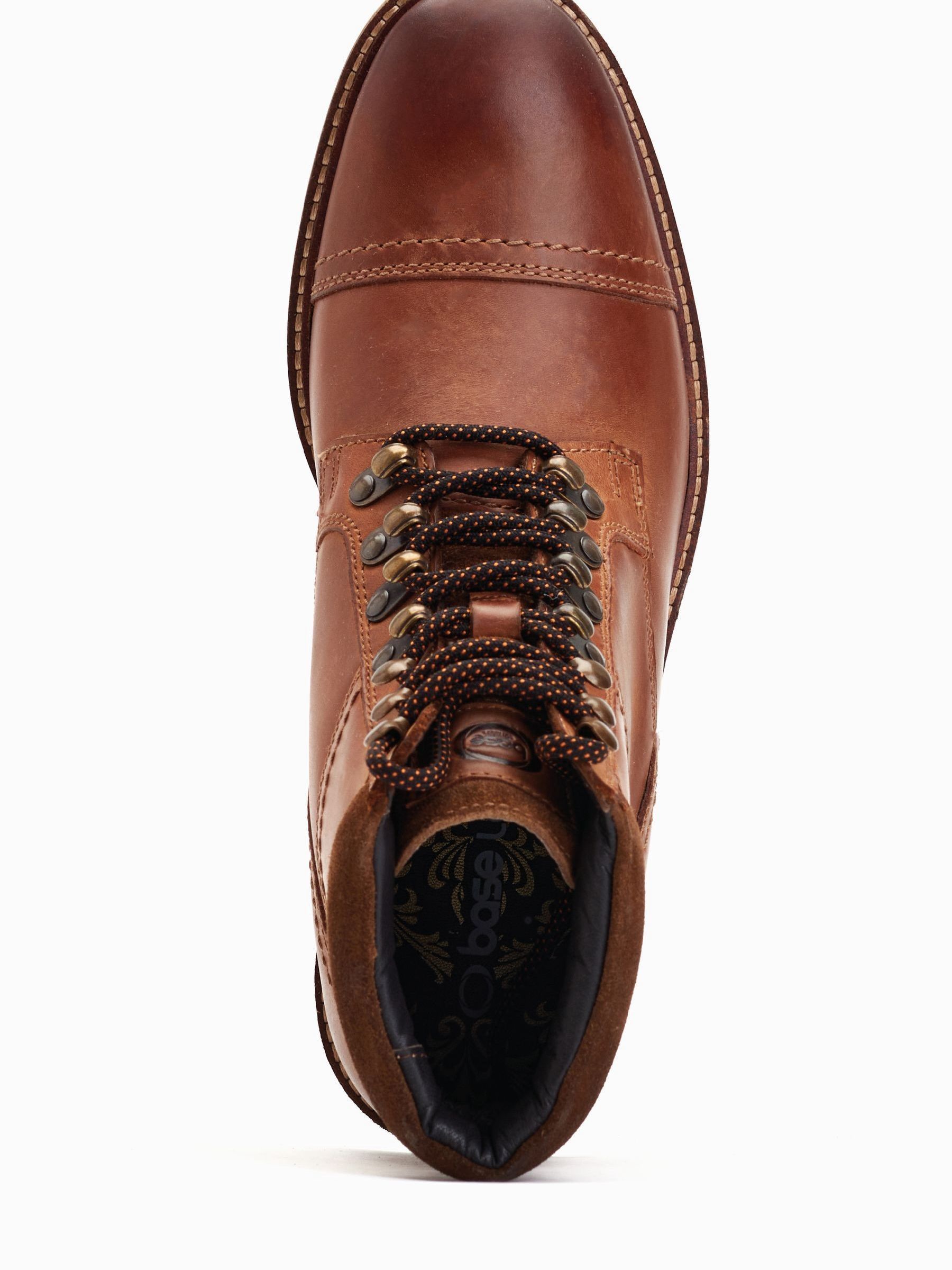 Buy Base London Brown Dark Ashland Lace Up Toe Cap Boots from the Next ...