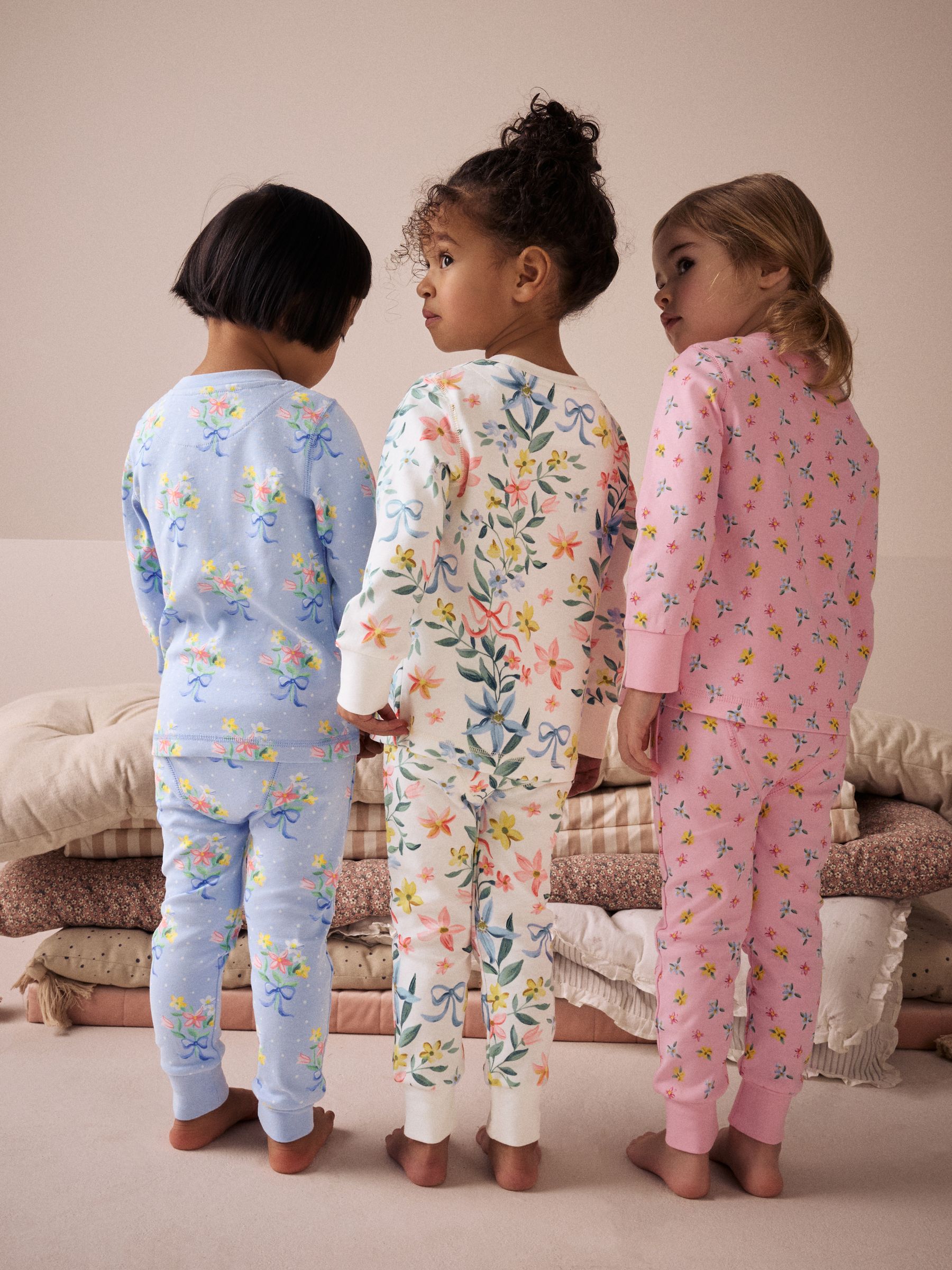 Buy Pink/Blue Snuggle Pyjamas 3 Pack (9mths-16yrs) from the Next UK ...
