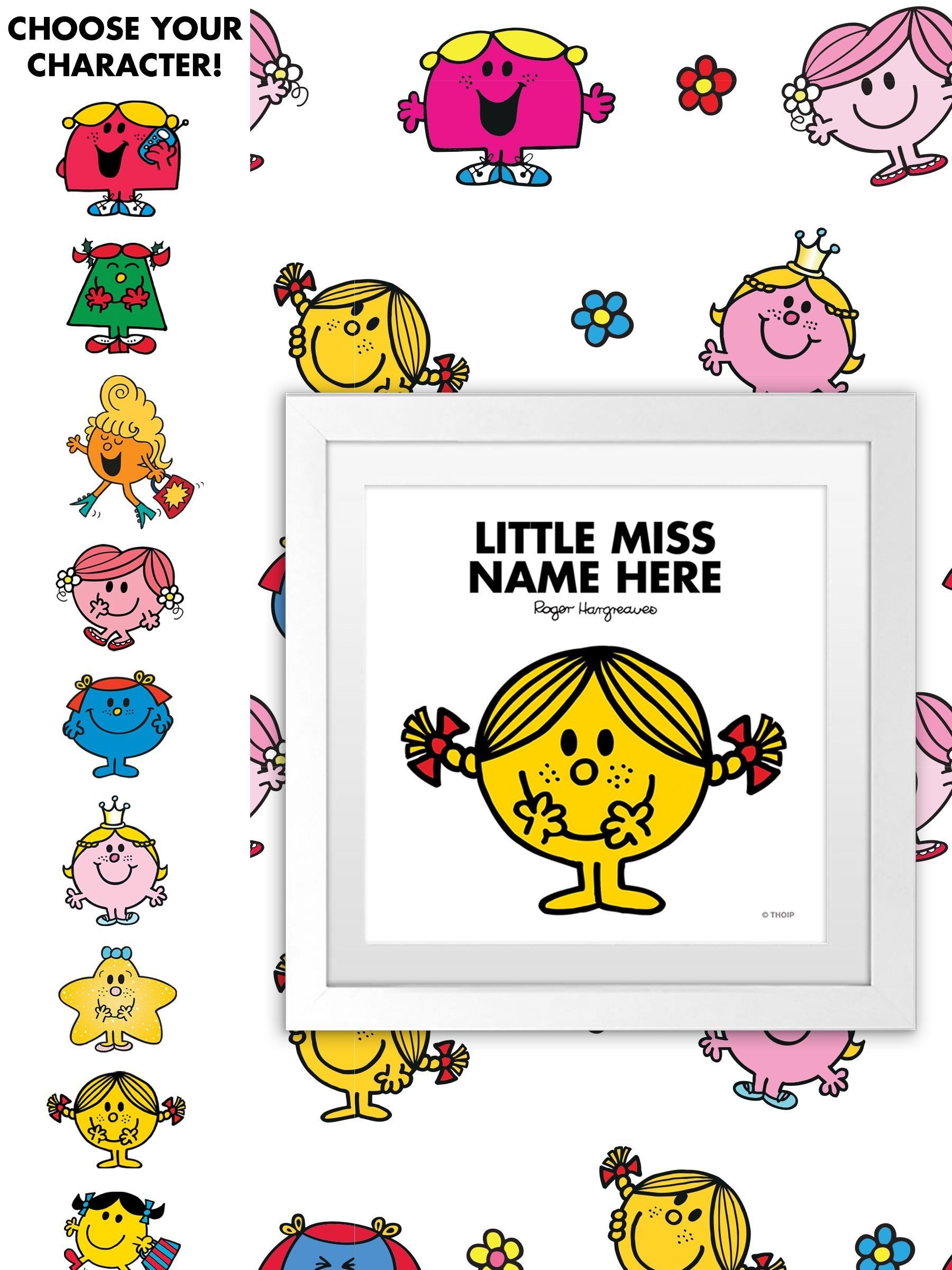 Buy Personalised Little Miss Art Print 20x20cm Framed by Star Editions ...