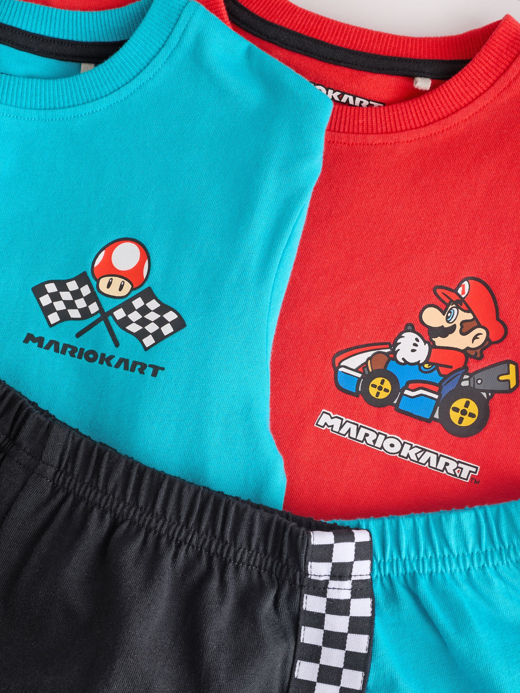 Buy Blue/Red Mario Kart Short 100% Cotton Pyjamas 2 Pack (3-16yrs) from ...