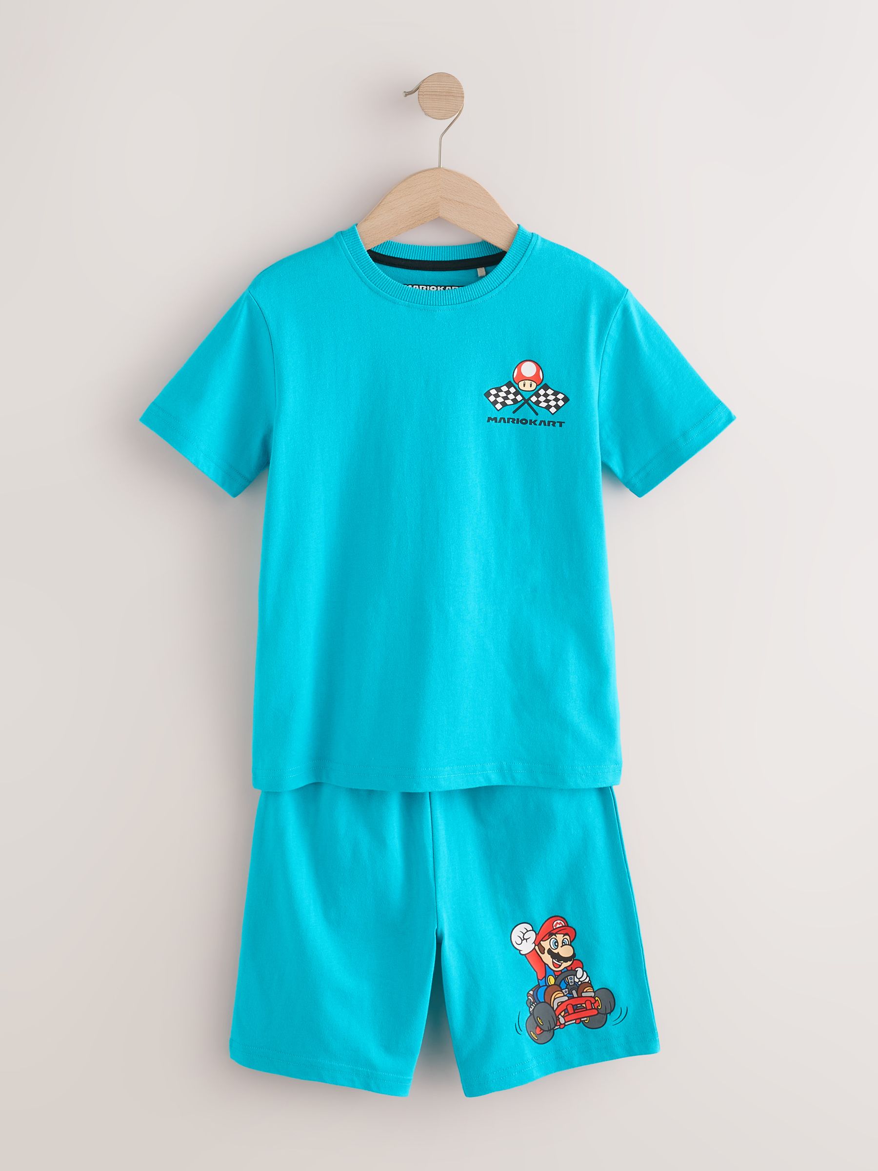 Buy Blue/Red Mario Kart Short 100% Cotton Pyjamas 2 Pack (3-16yrs) from ...