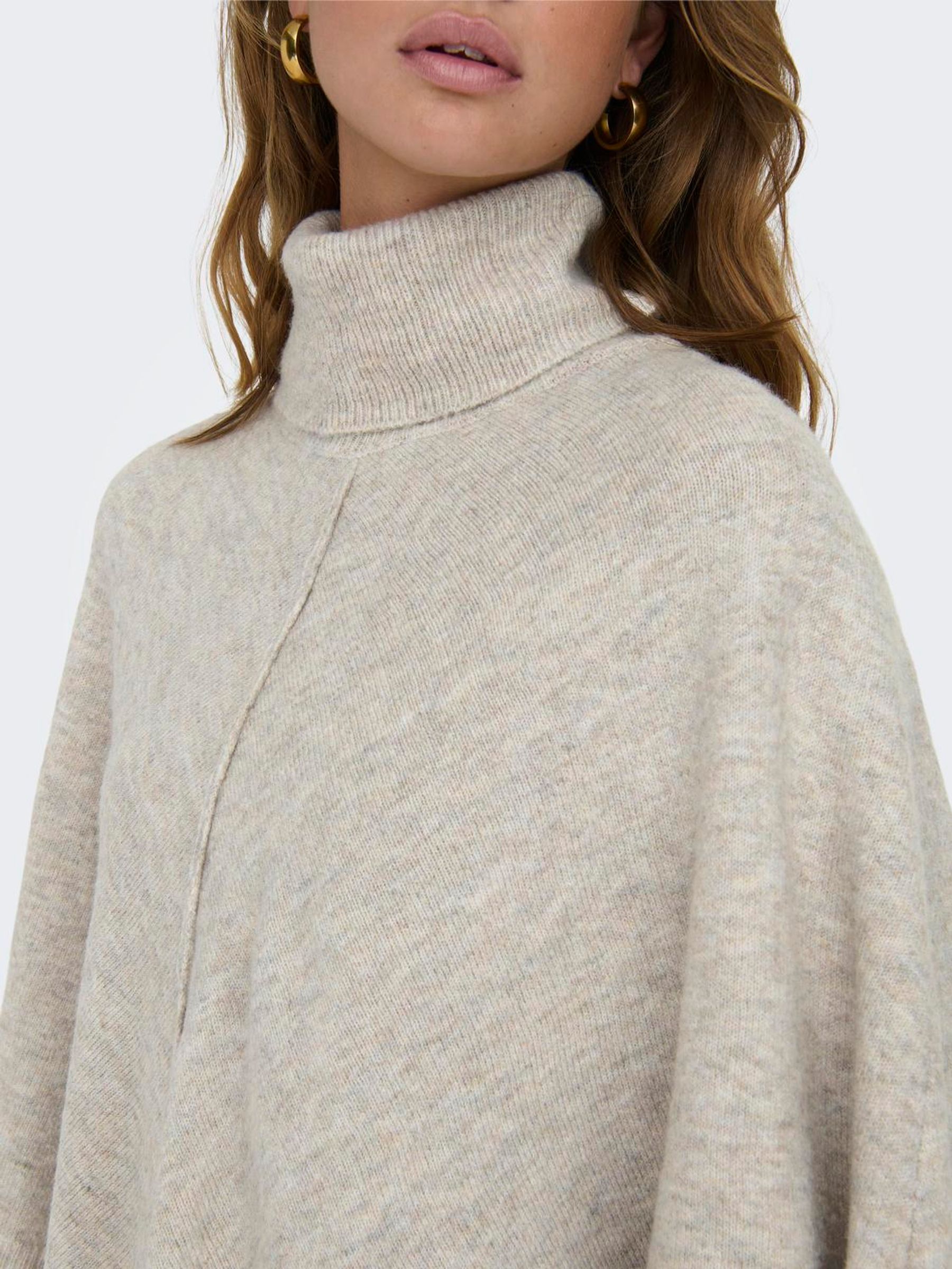 Buy JDY Cream Roll Neck Poncho from the Next UK online shop
