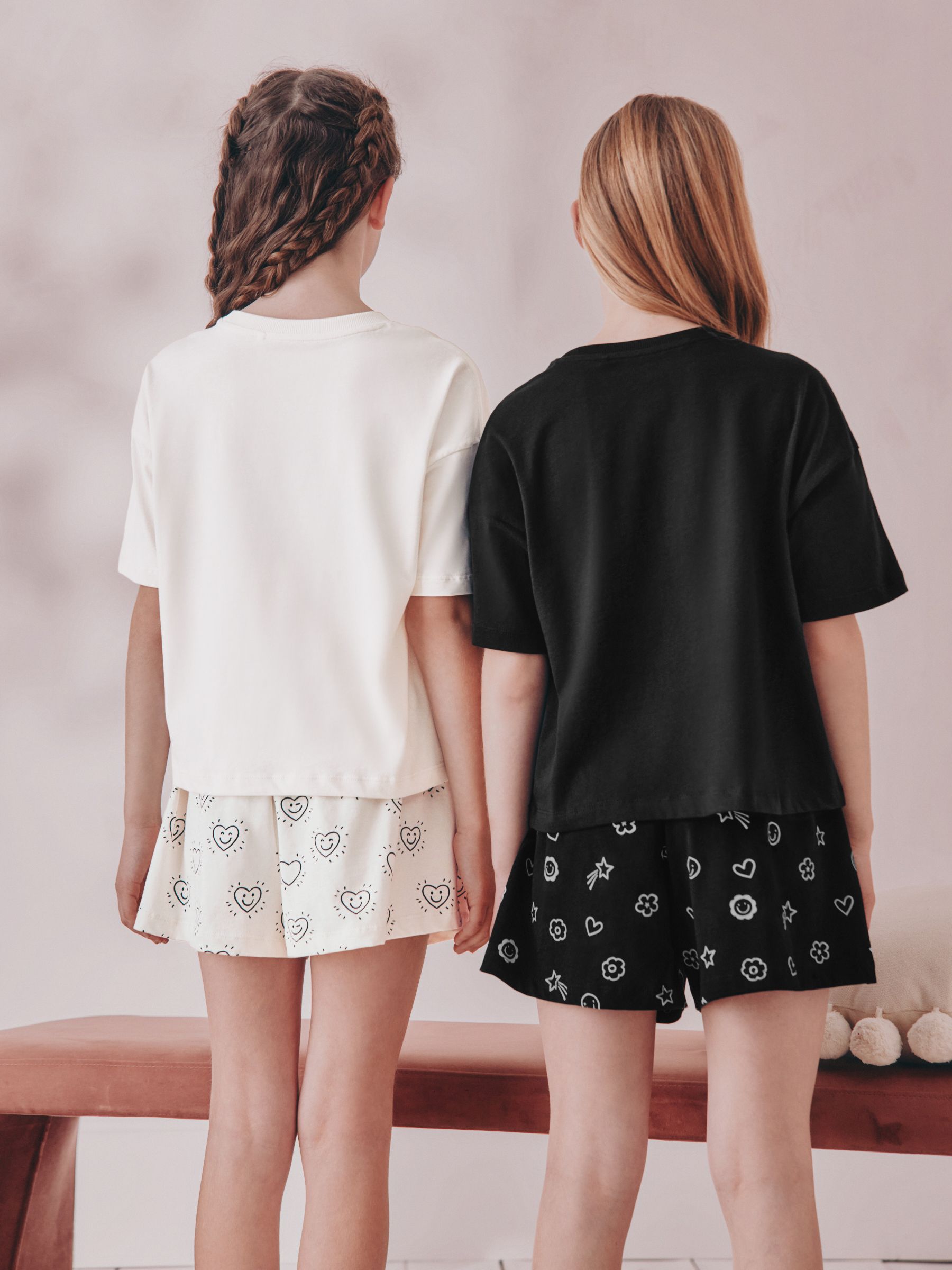 Buy Black/Ecru Short Pyjamas 2 Pack (3-16yrs) from the Next UK online shop