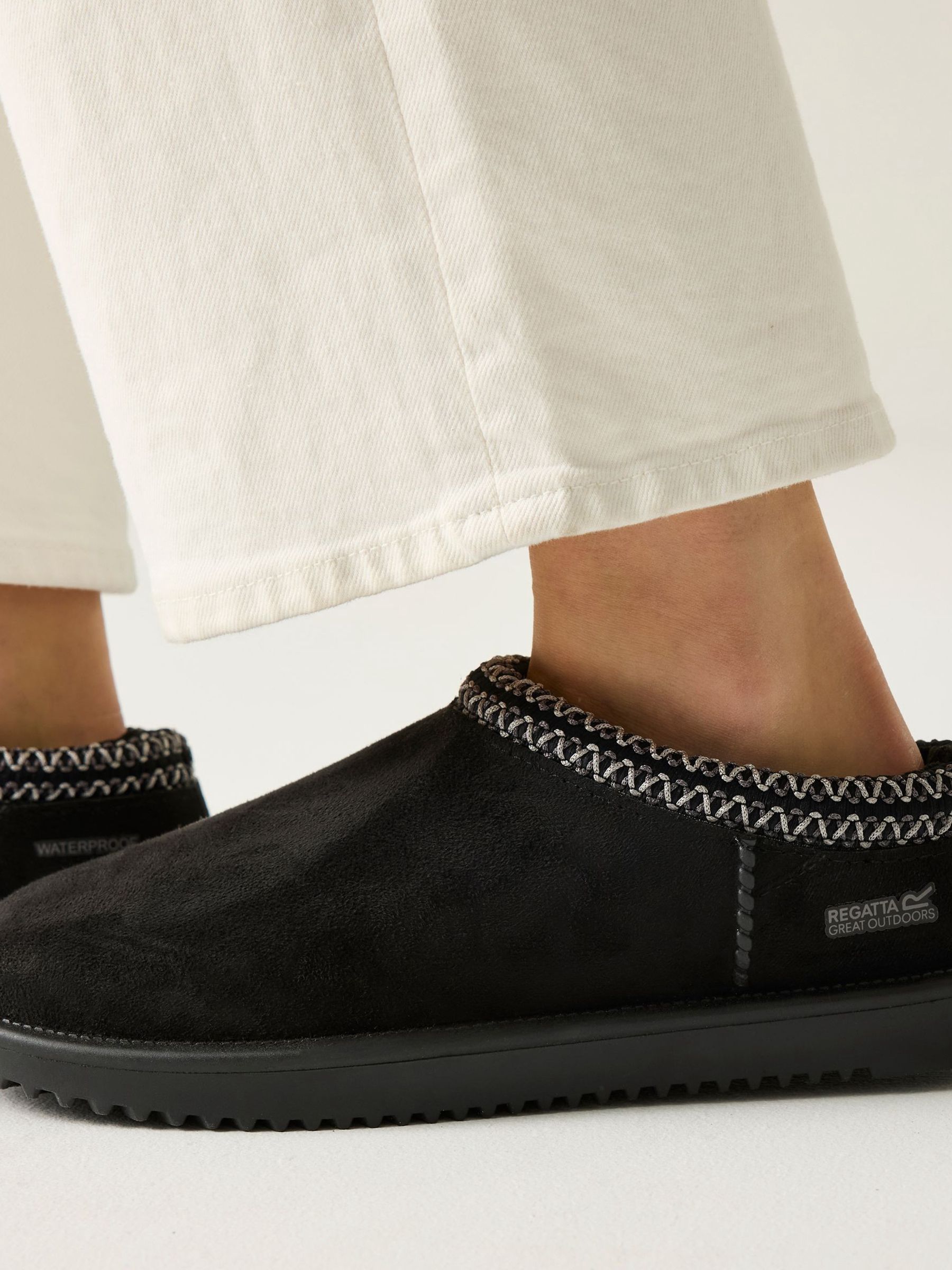 Buy Regatta Black Risley Mule WP Waterproof Faux Fur Mules from the ...