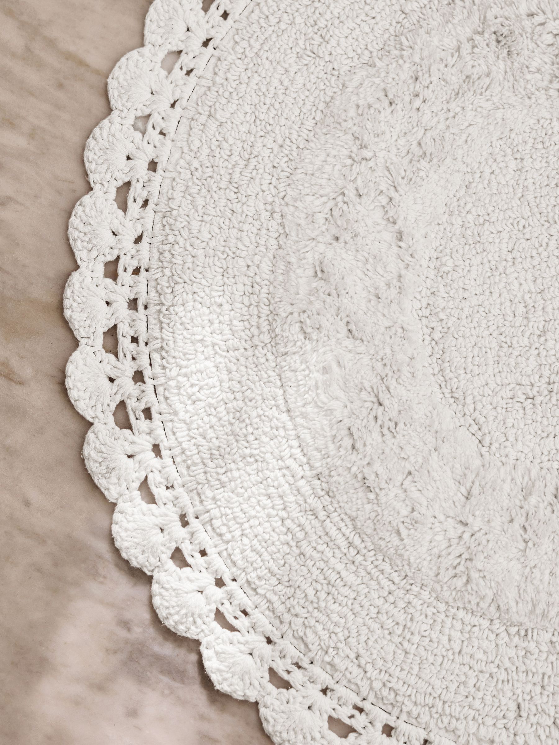 Buy Shabby Chic by Rachel Ashwell® White Crochet 100% Cotton Bath Mat ...