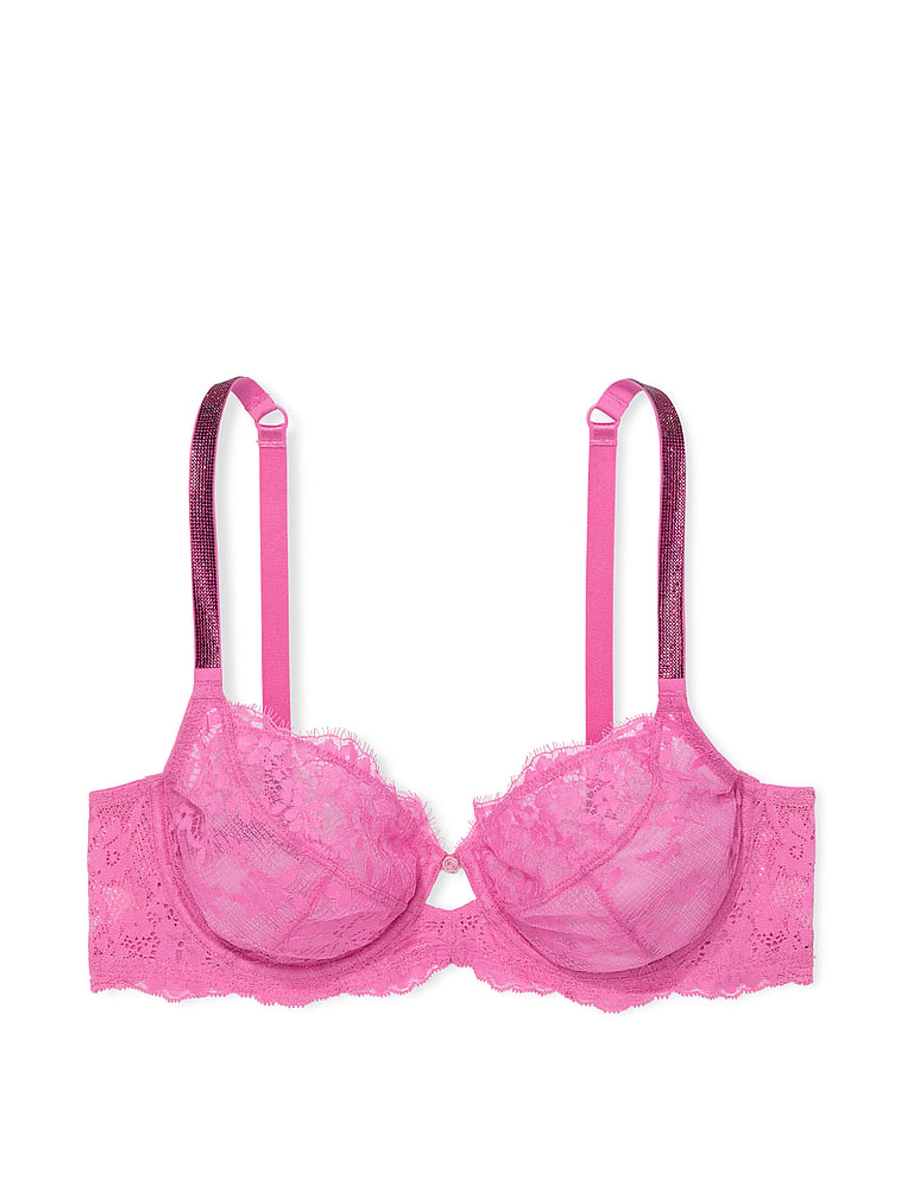 Buy Victoria's Secret New Peony Pink Full Cup Support Twinkle Strap Bra ...