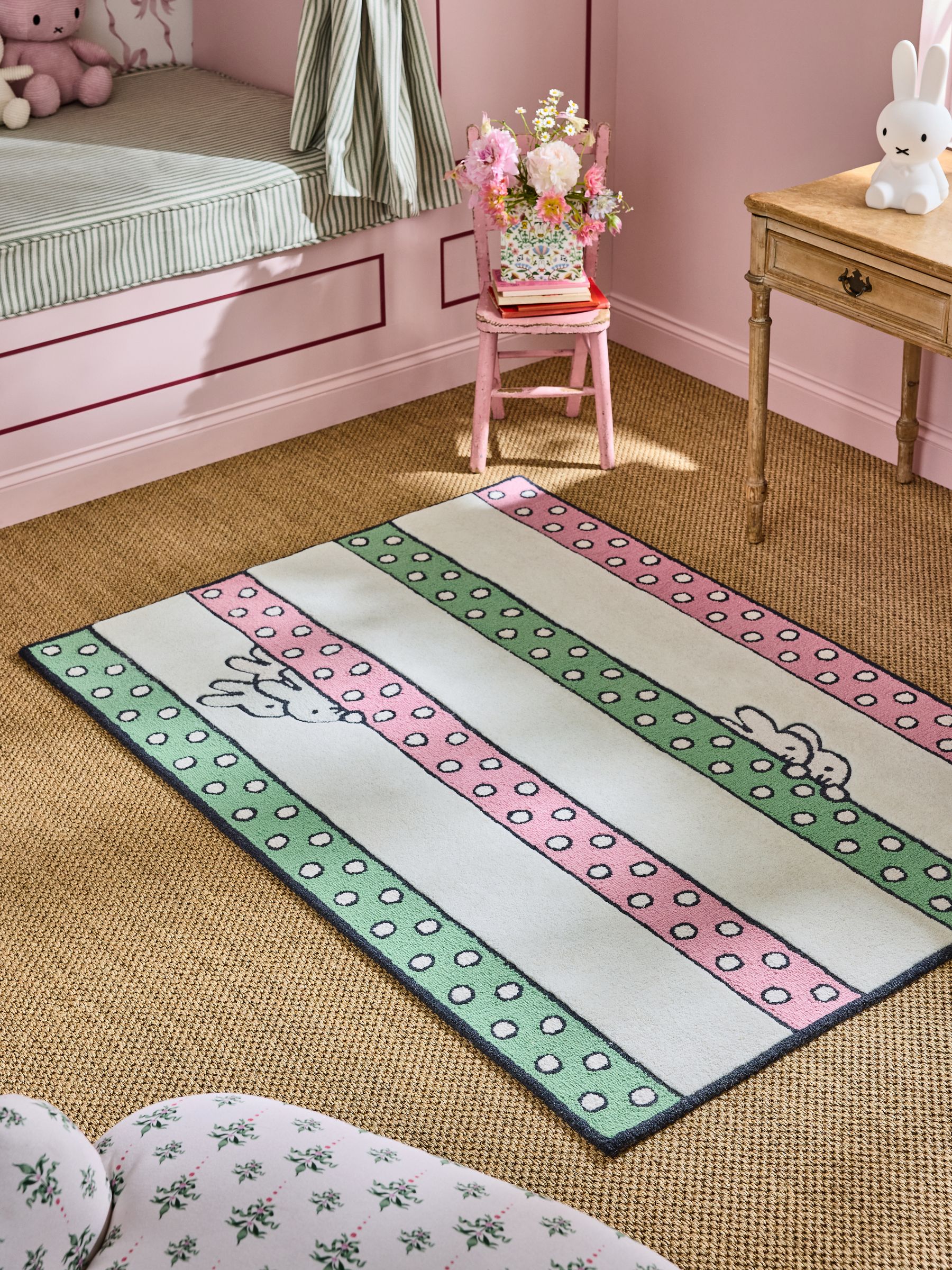 Buy Cath Kidston Multi Miffy Stripe Wool Tufted Rug from the Next UK ...