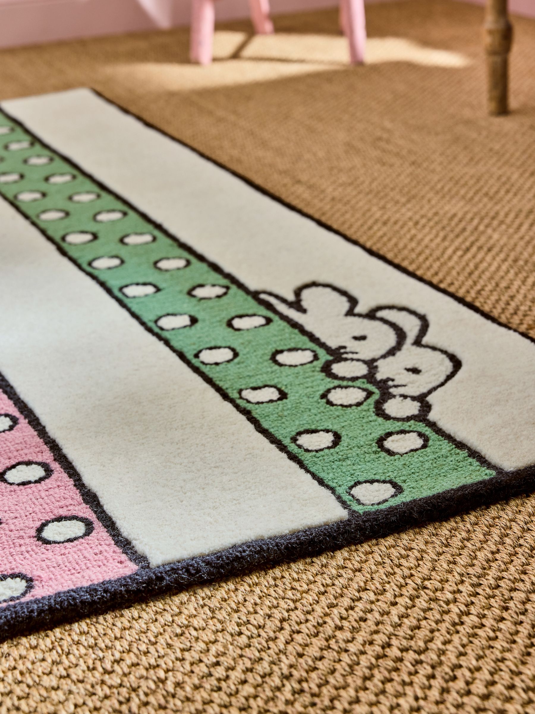 Buy Cath Kidston Multi Miffy Stripe Wool Tufted Rug from the Next UK ...